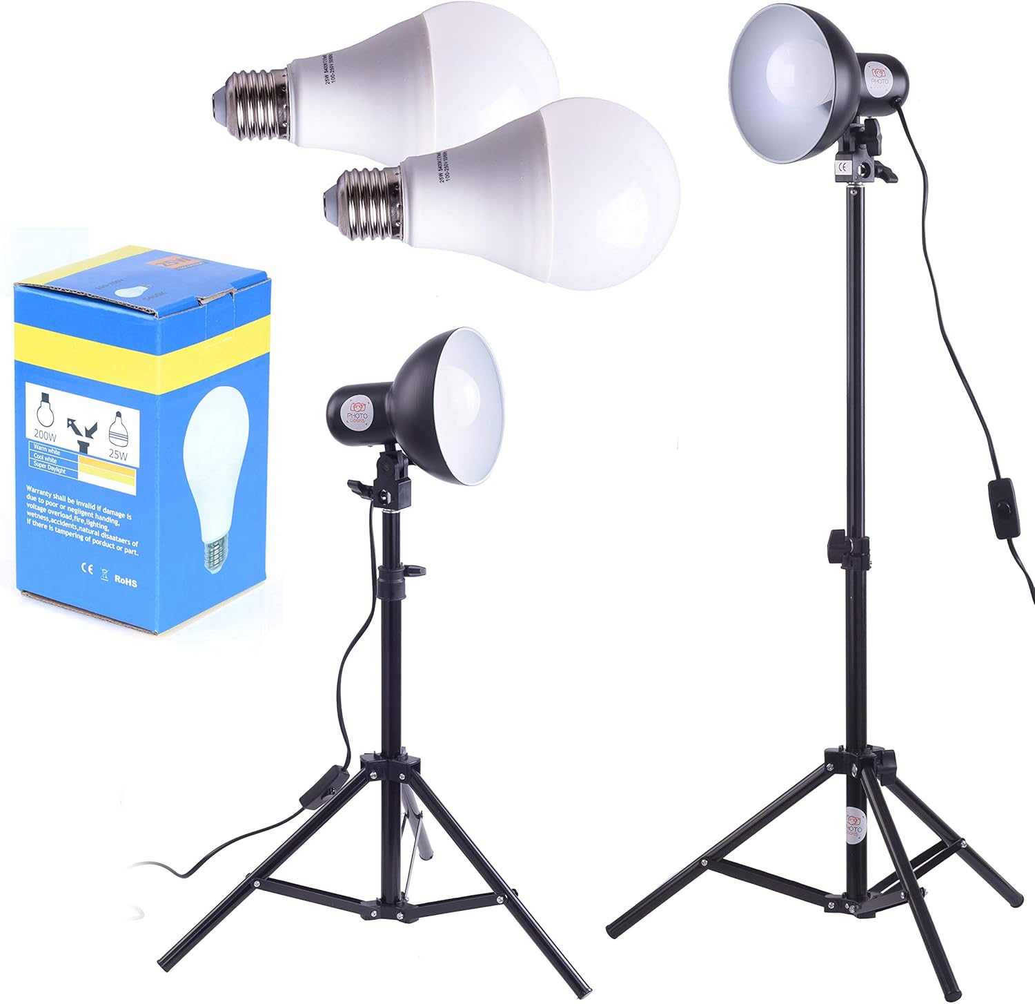 PhotoGeeks 2 x Tabletop Reflector LED Lighting Kit | 25w Daylight 5400k ...