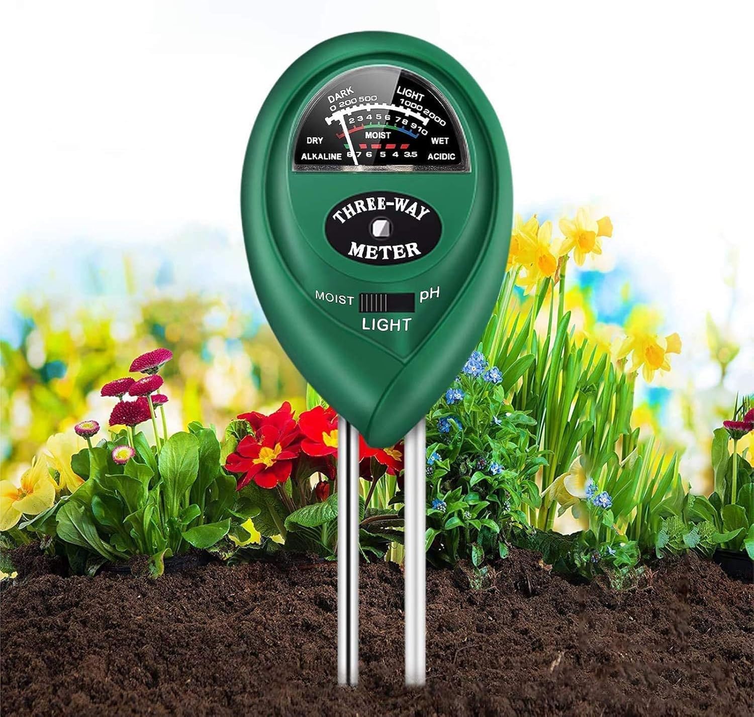 LIUNOVIP Soil PH Meter, Moisture 3-in-1 Tester, Plant Testing Kit with ...
