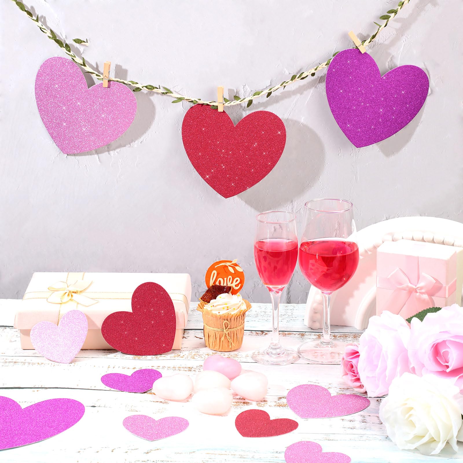 Snapklik.com : 90 Pcs Heart Cutouts Classroom Bulletin Board Decoration ...