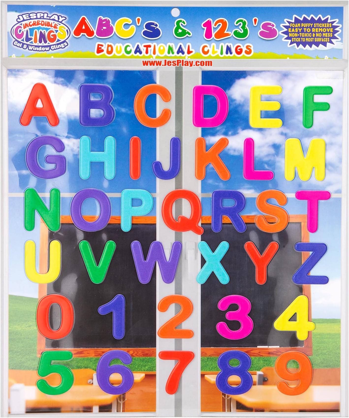 Amazon.com: Alphabet Letters & Numbers - 36 Piece Reusable Window ...