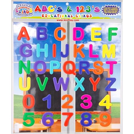 Amazon.com: Alphabet Letters & Numbers - 36 Piece Reusable Window ...