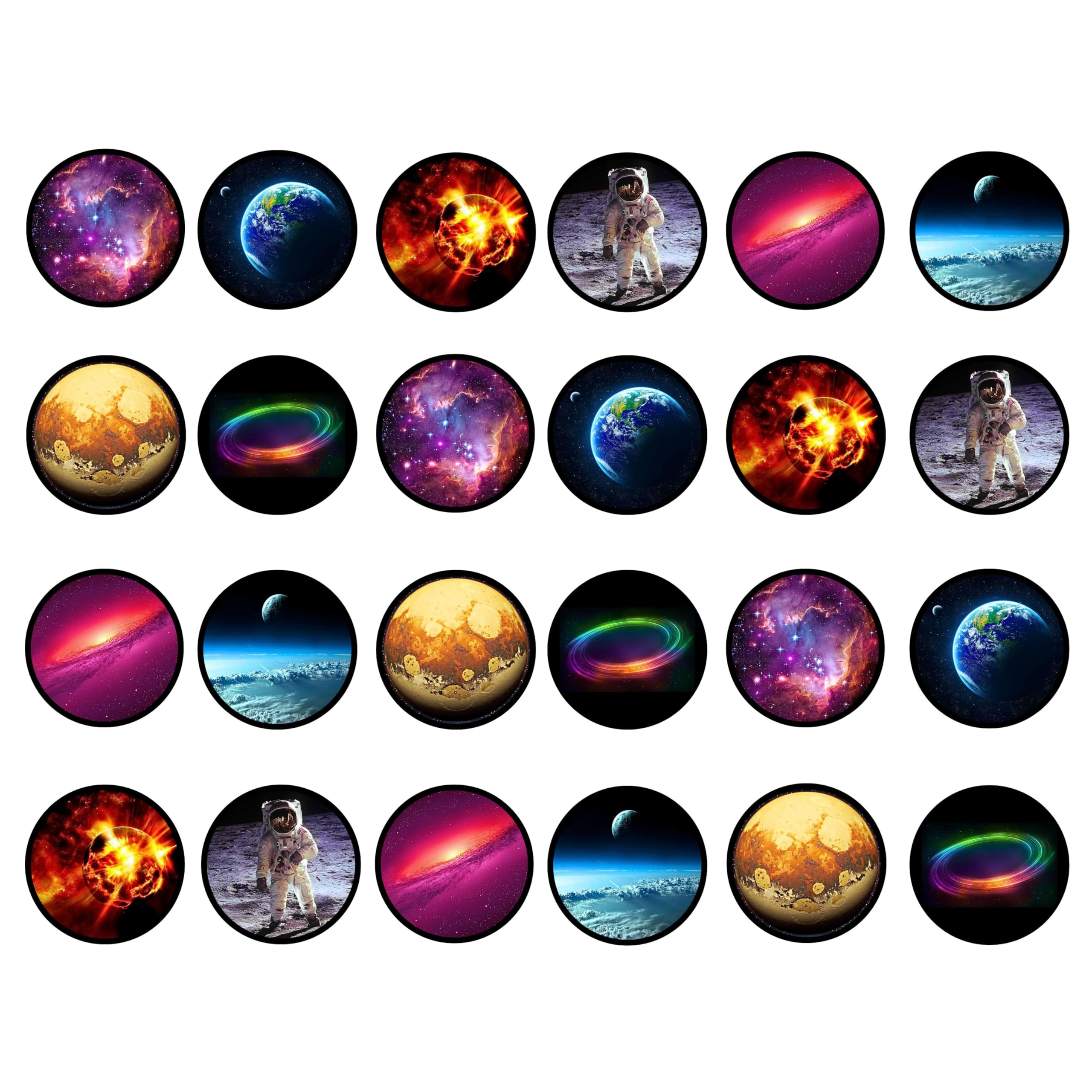 Amazon.com: 48 Space Edible Cake Decorations, Mini Astronaut Cupcake ...