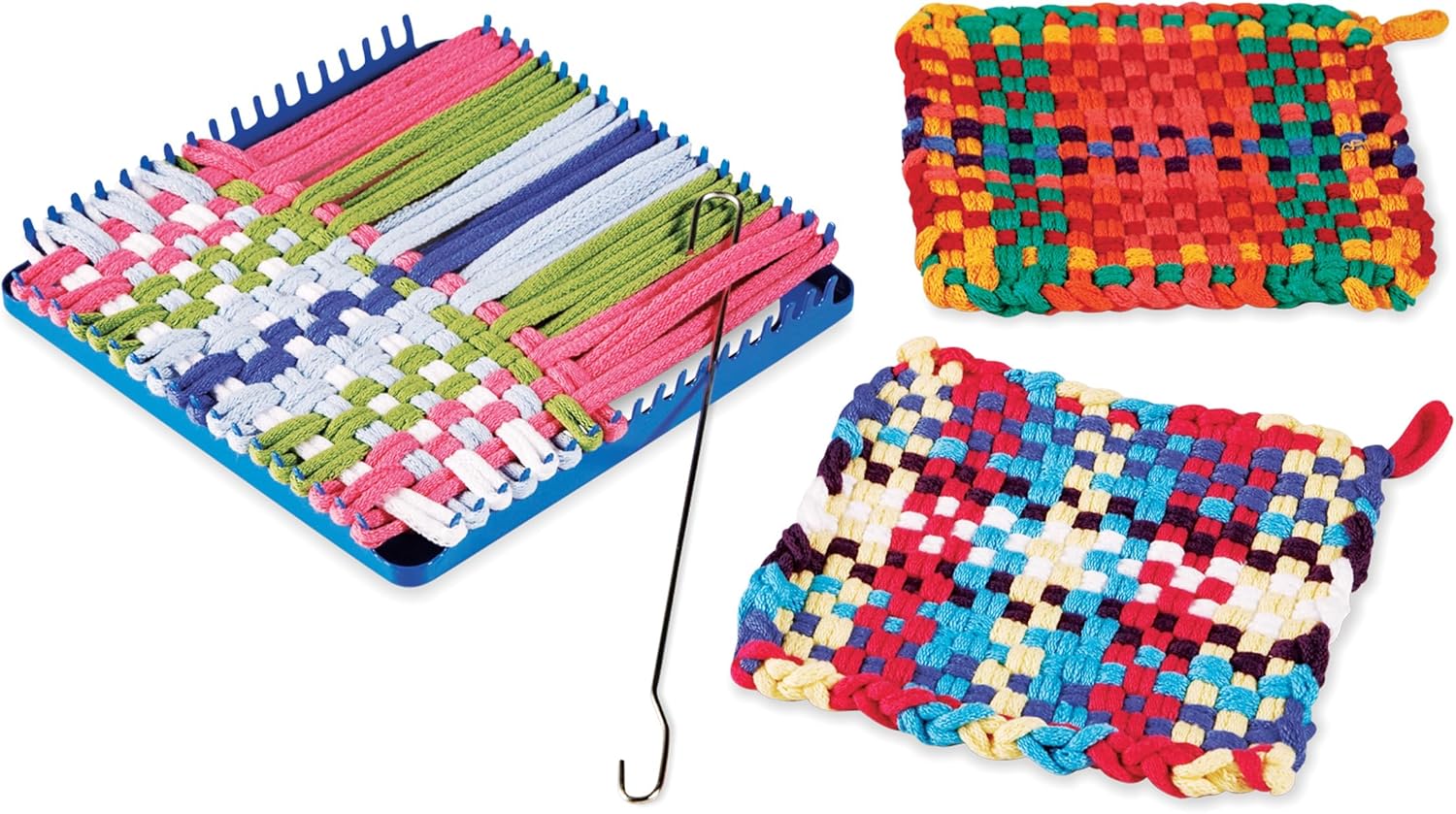 Amazon.com: HearthSong Hook and Loop Potholder Set with Loom, Weaving ...