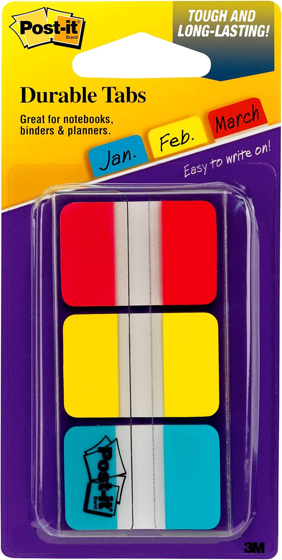 Post-it Tabs Durable File Folder Tabs, 1" x 1.5", 66 Tabs, Blue, Red ...