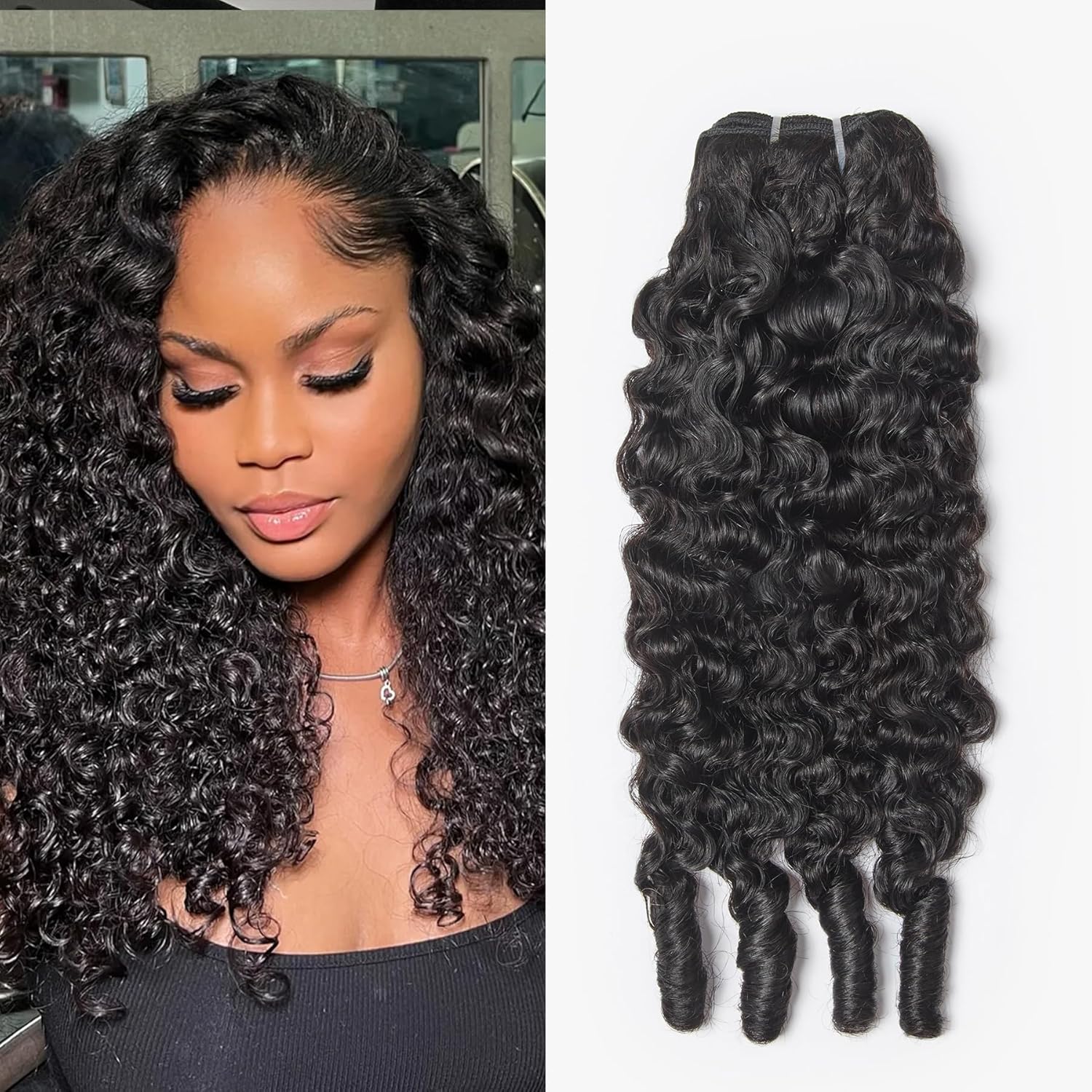 Amazon.com : WEQUEEN Burmese Curly Bundles Human Hair 16A Brazilian ...