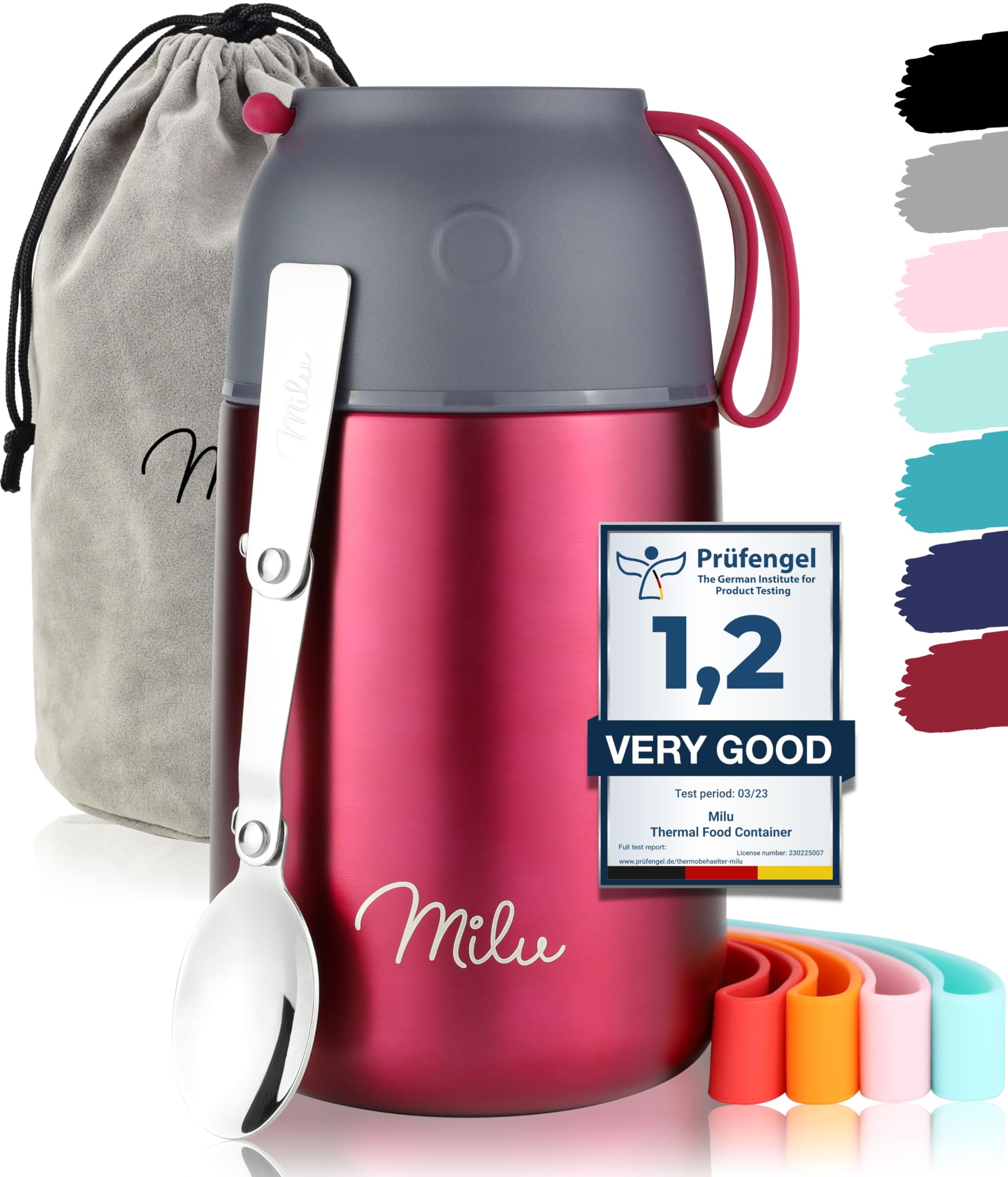 Milu® Thermo Food Flask - 300, 440, 450, 650, 800ml - Stainless Steel ...
