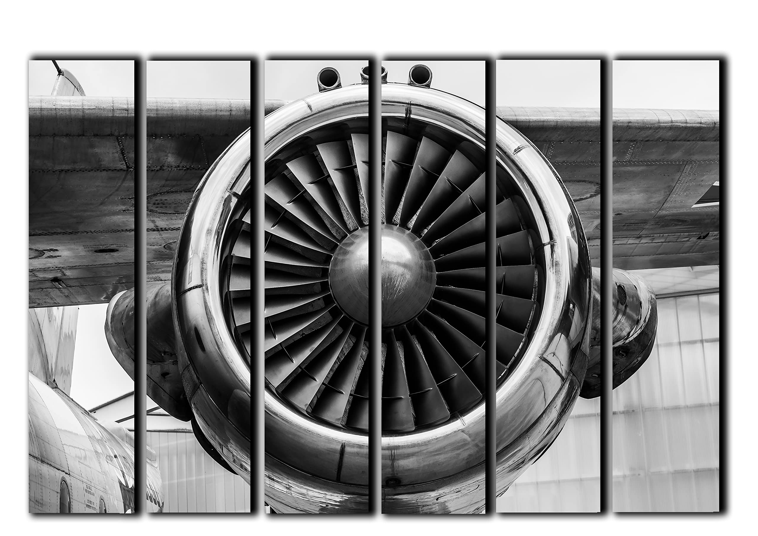 Huge 6 Piece Airplane Engine Wall Art Decor Picture Painting Poster ...