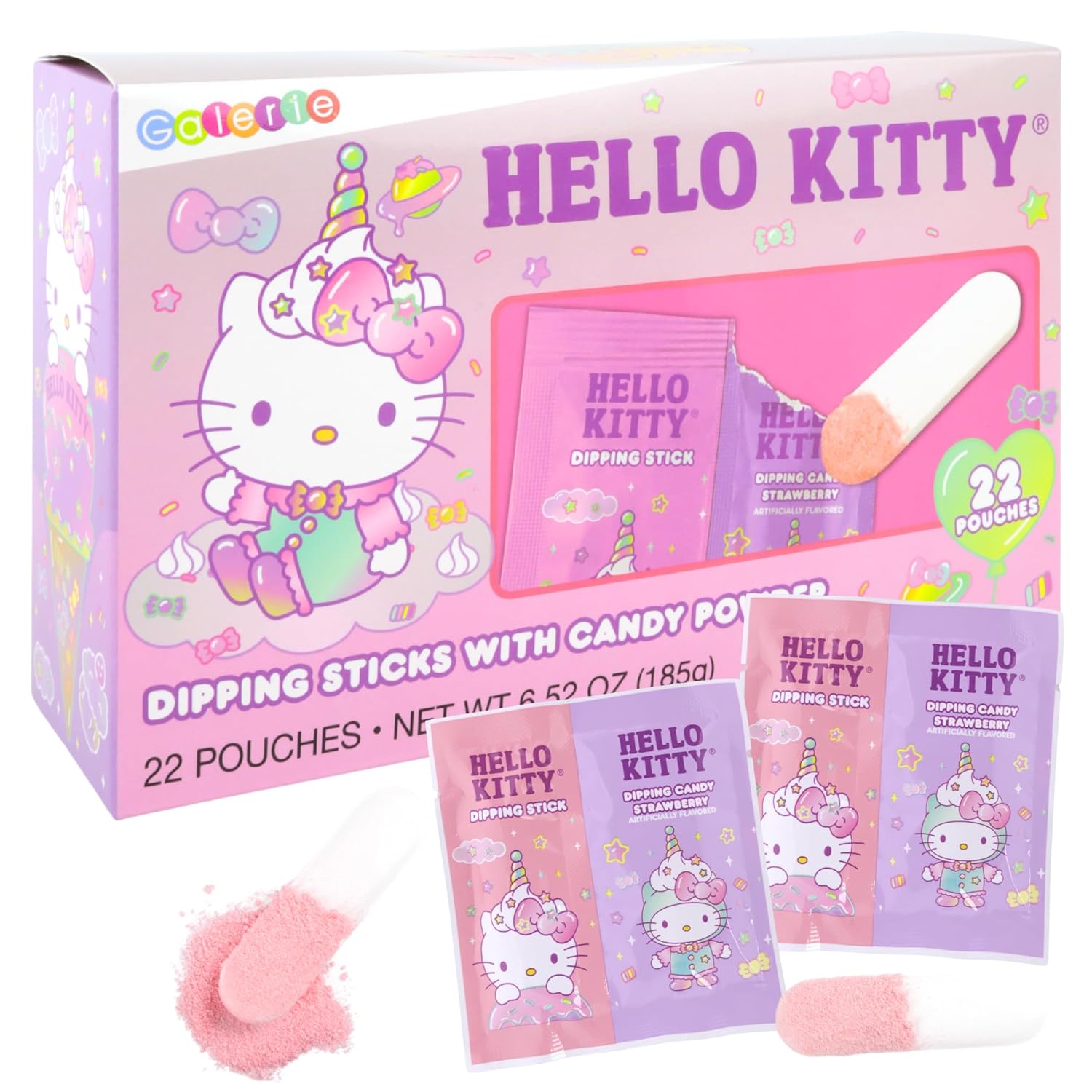 Amazon.com : Hello Kitty Dipping Sticks with Candy Powder Classroom ...