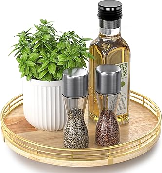 Amazon.com - Farmhouse Oak 10" Lazy Susan Turntable Organizer for Cabinet, Round Wooden Lazy ...