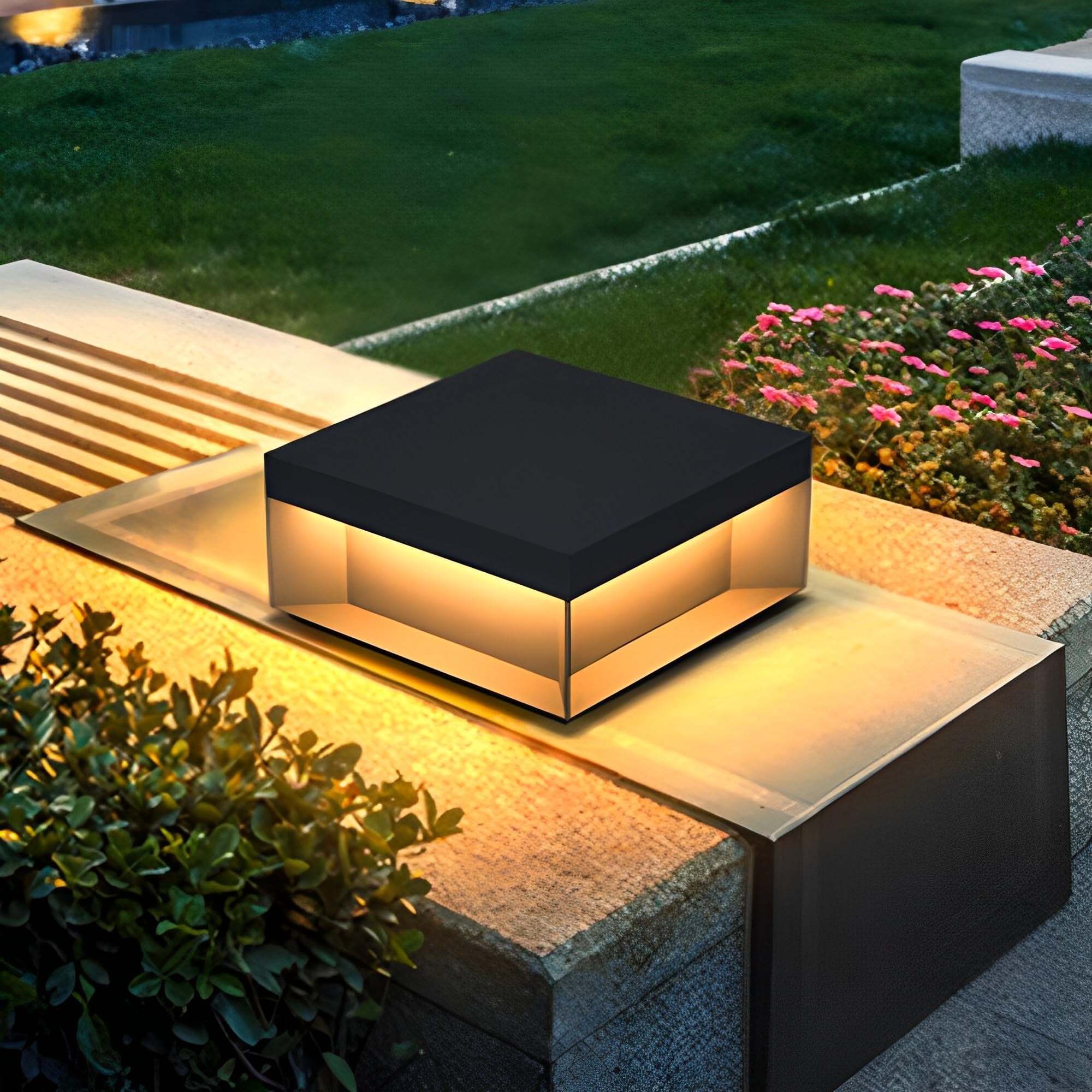 Amazon.com: PTOUG Modern Luxury Pillar Lights with LED Warm Lighting ...