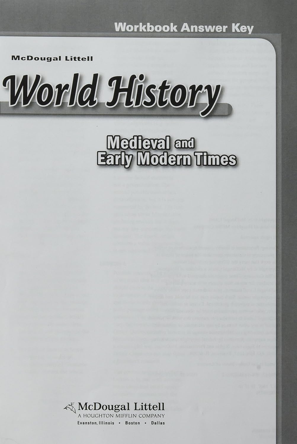 Amazon.com: McDougal Littell World History: Medieval and Early Modern ...