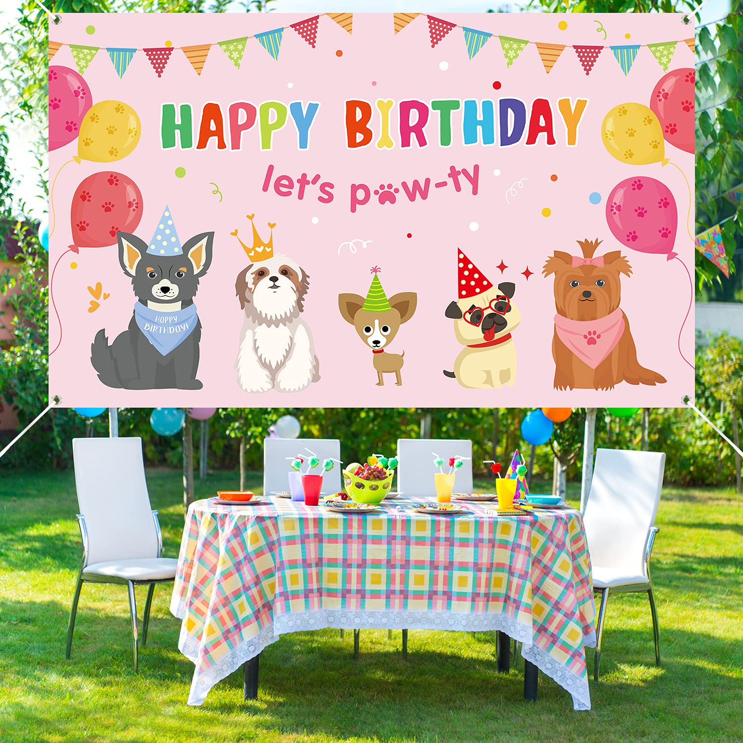 Snapklik.com : Dog Girl Party Decorations Pink Puppy Dog Themed ...