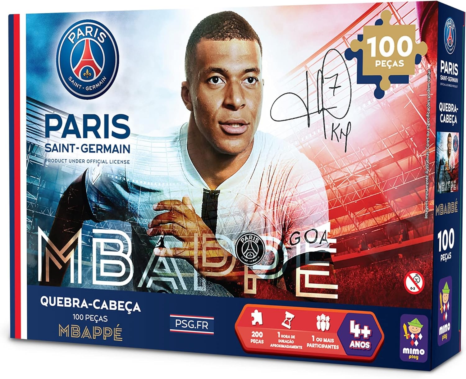 Quebra-Cabeça Mbappe 100 Peças Puzzle, Desafie-se e Monte Coleção PSG ...