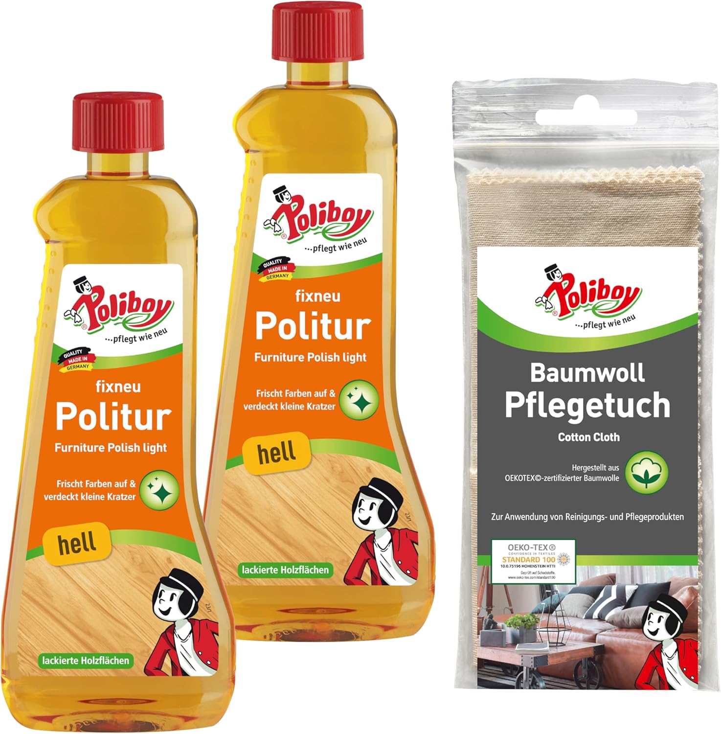POLIBOY fixneu Politur hell - Möbelpolitur für helle lackierte Hölzer ...