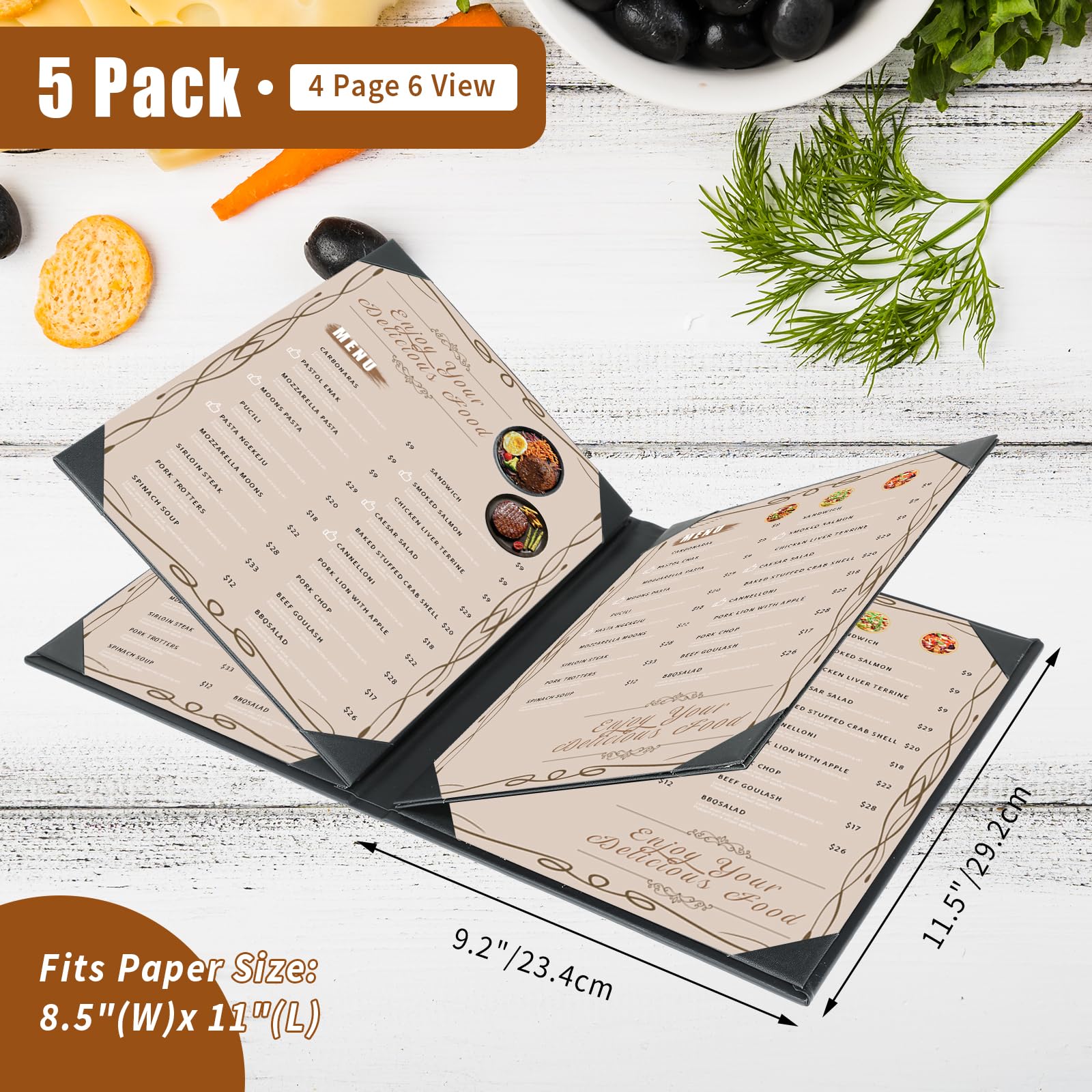 Snapklik.com : FLKQC Restaurant Menu Covers Holders 8.5" X 11" Pack Of ...