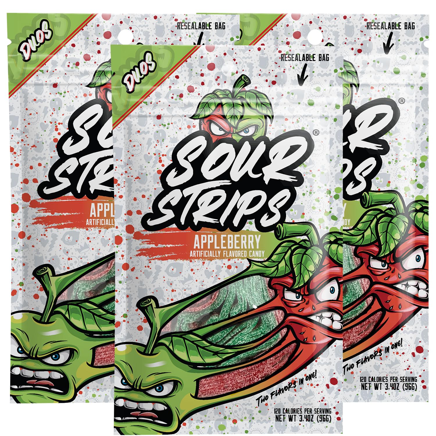Amazon.com: Sour Strips Flavored Sour Candy Strips, Deliciously Sour ...
