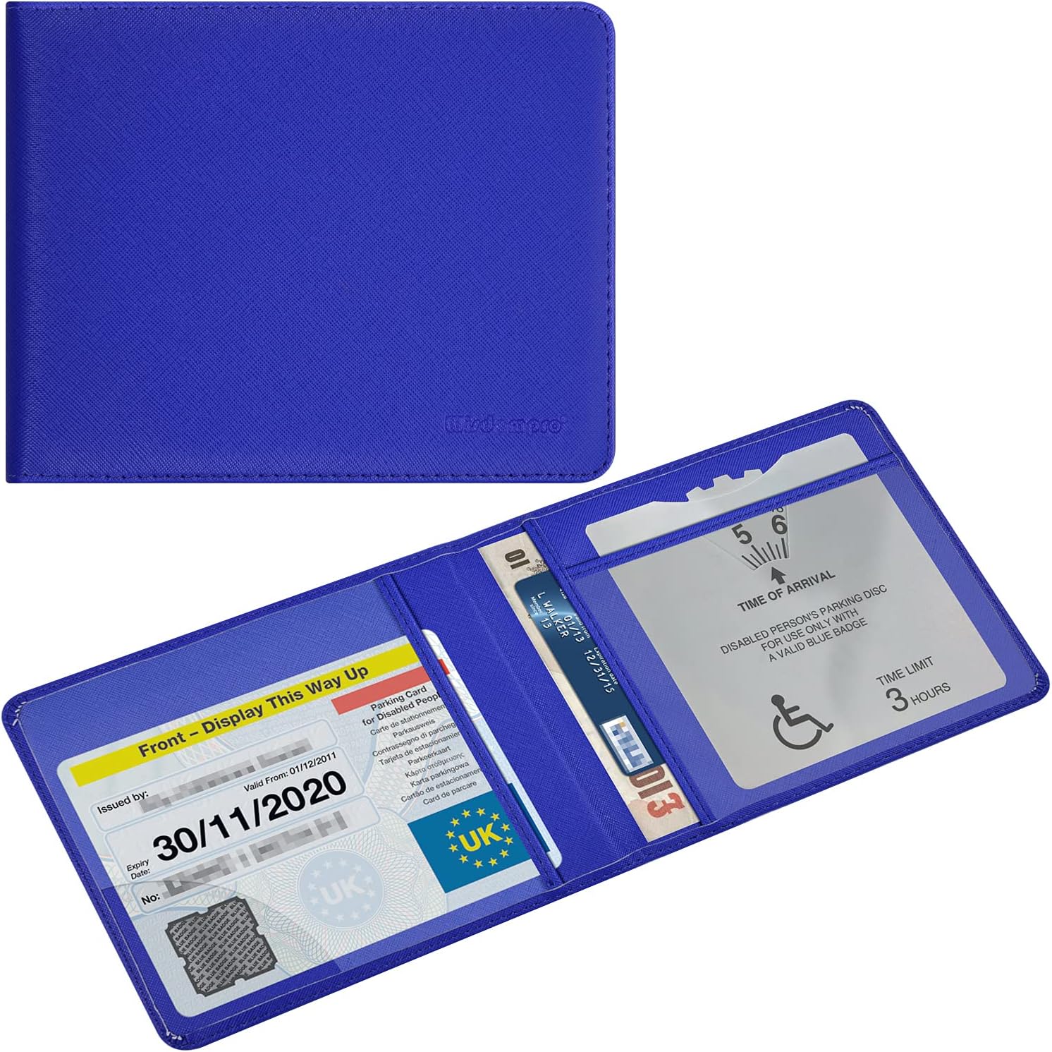Wisdompro PU Leather Disabled Blue Badge and Timer Holder, Blue Badge ...