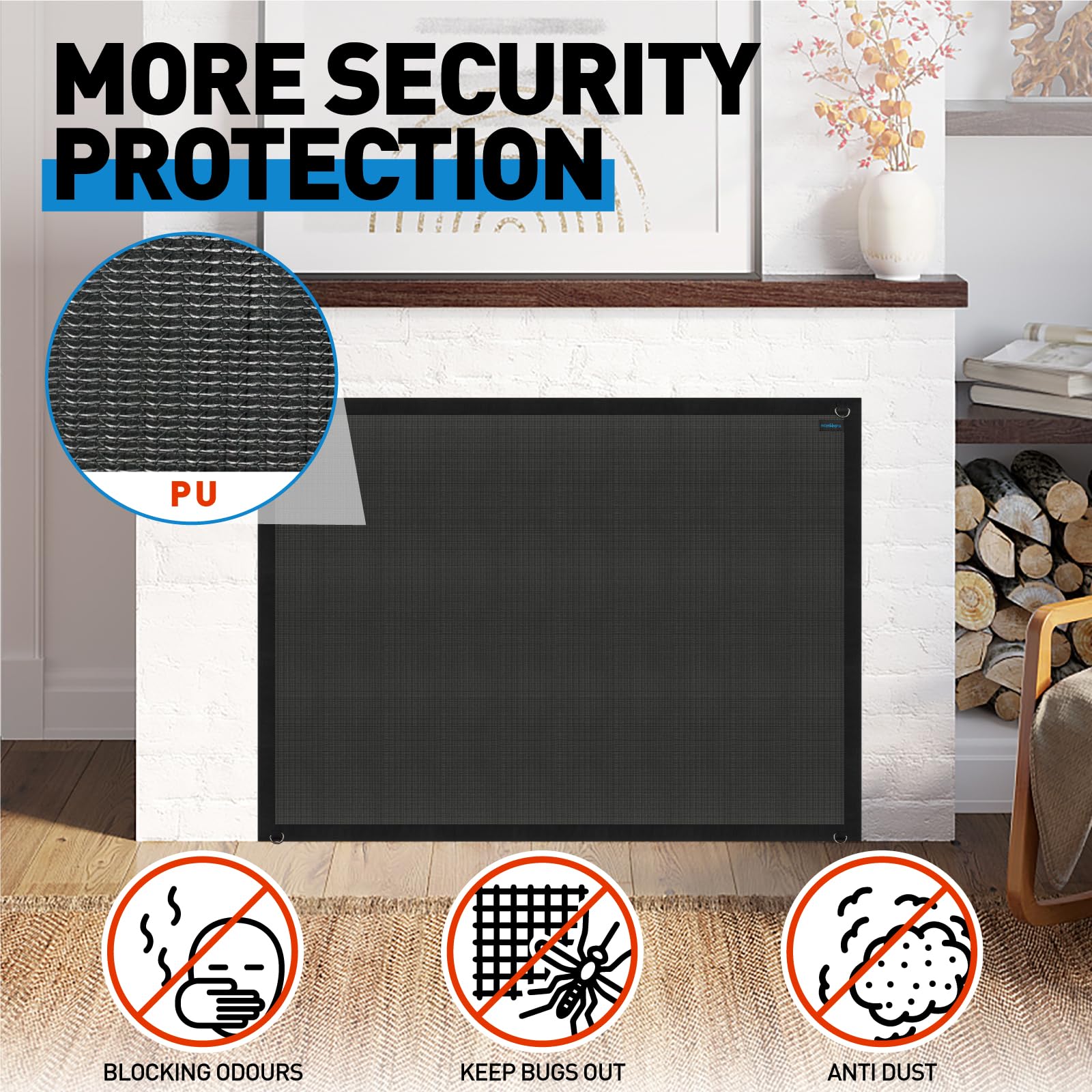 Snapklik.com : HOMWMPA Fireplace Cover - Indoor Draft Stopper & Blanket