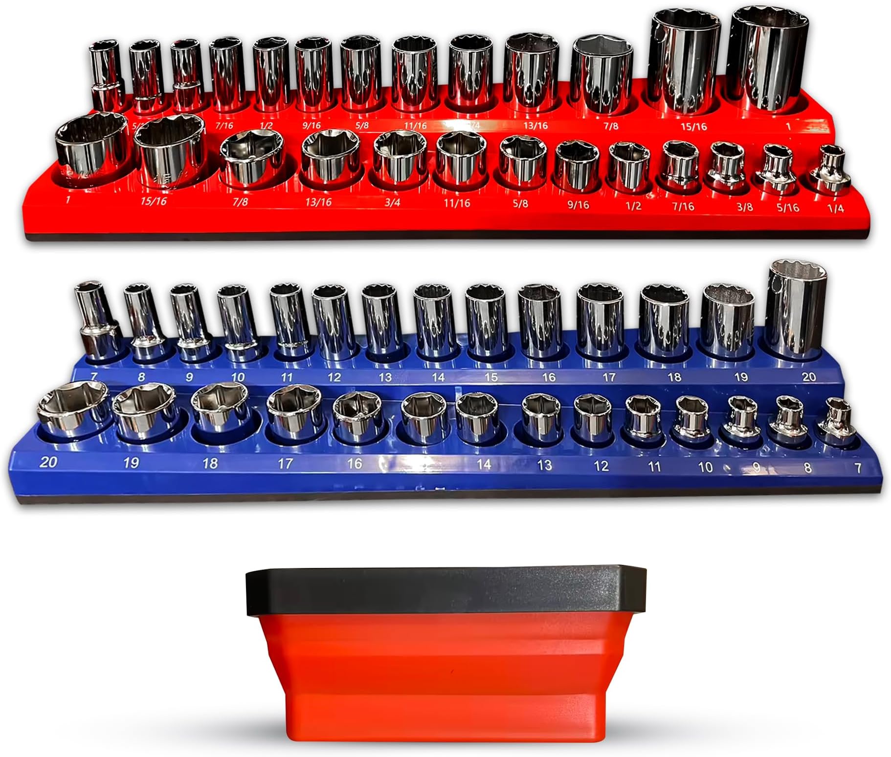 Amazon.com: Magnetic Socket Holder Organizer Set, Set Includes 3/8 ...