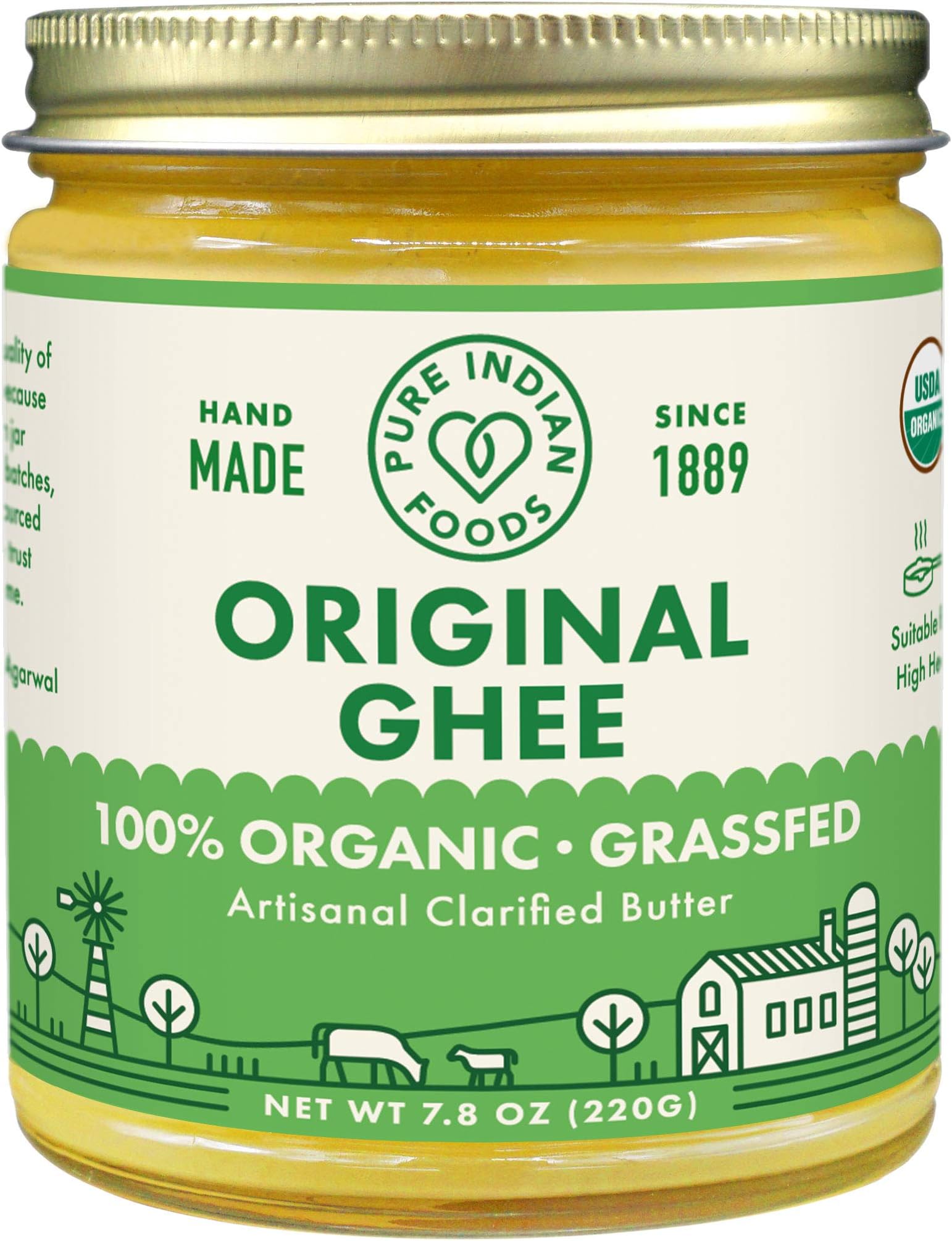 Amazon.com : Grassfed Organic Ghee 7.8 Oz - Pure Indian Foods(R) Brand ...