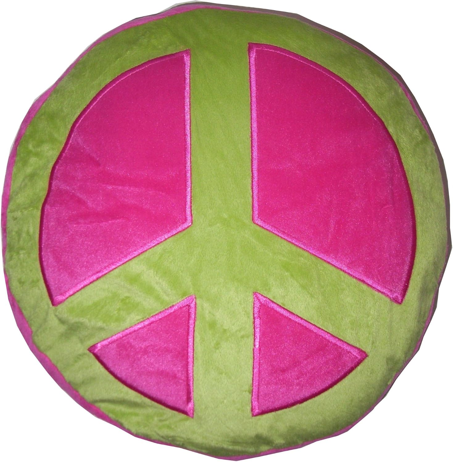 Peace Sign Plush Cushion - Green/Pink : Amazon.co.uk: Home & Kitchen