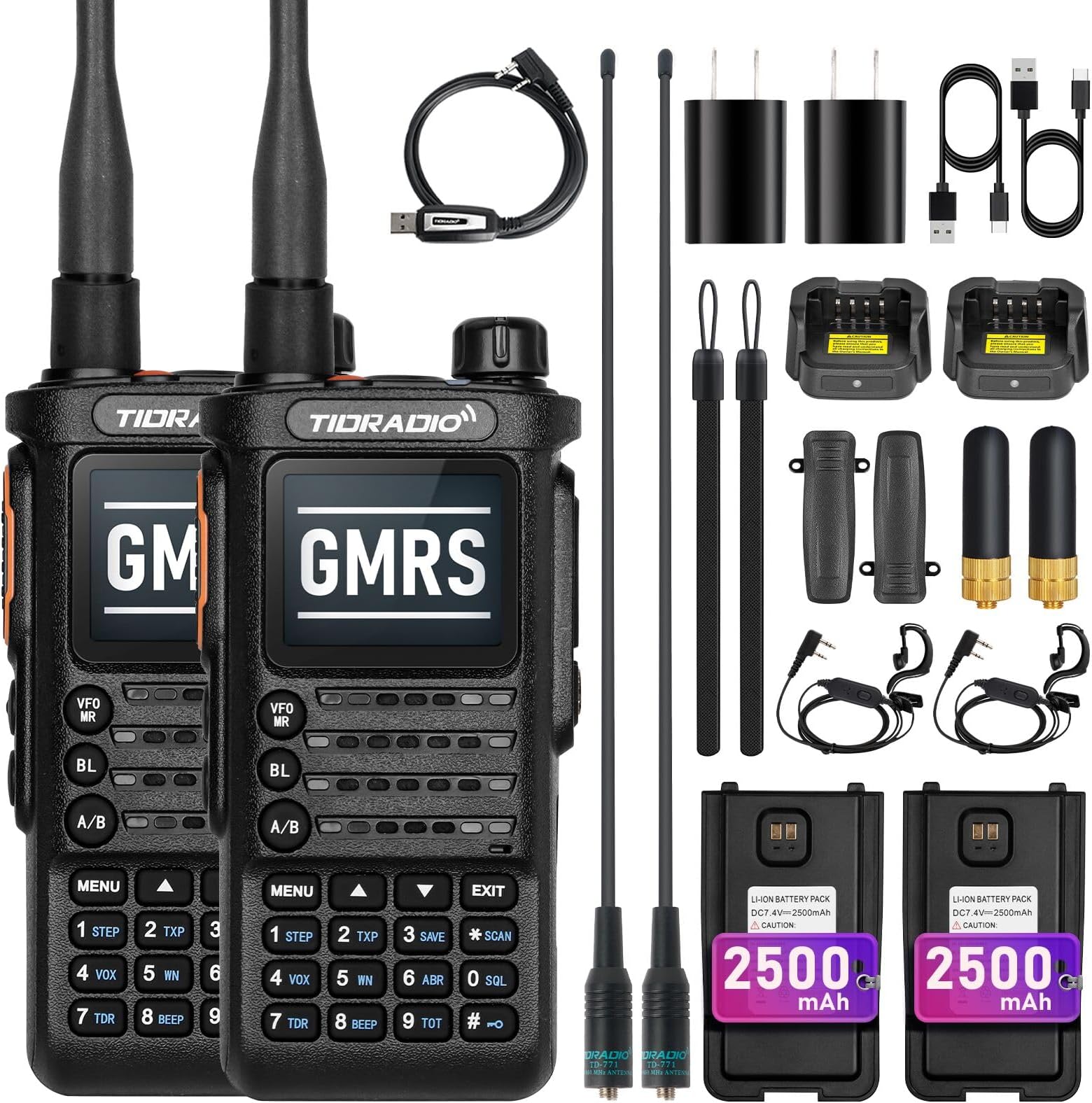 Amazon.com: (2nd Gen) TIDRADIO TD-H8 GMRS Radio 2-Way Radio,APP ...