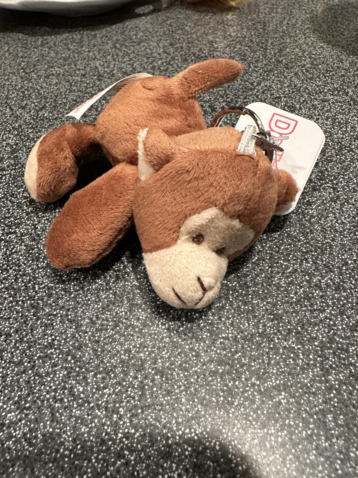 Amazon.com: Puzzled Monkey Plush Keychain Stuffed Animal Toy - Soft ...