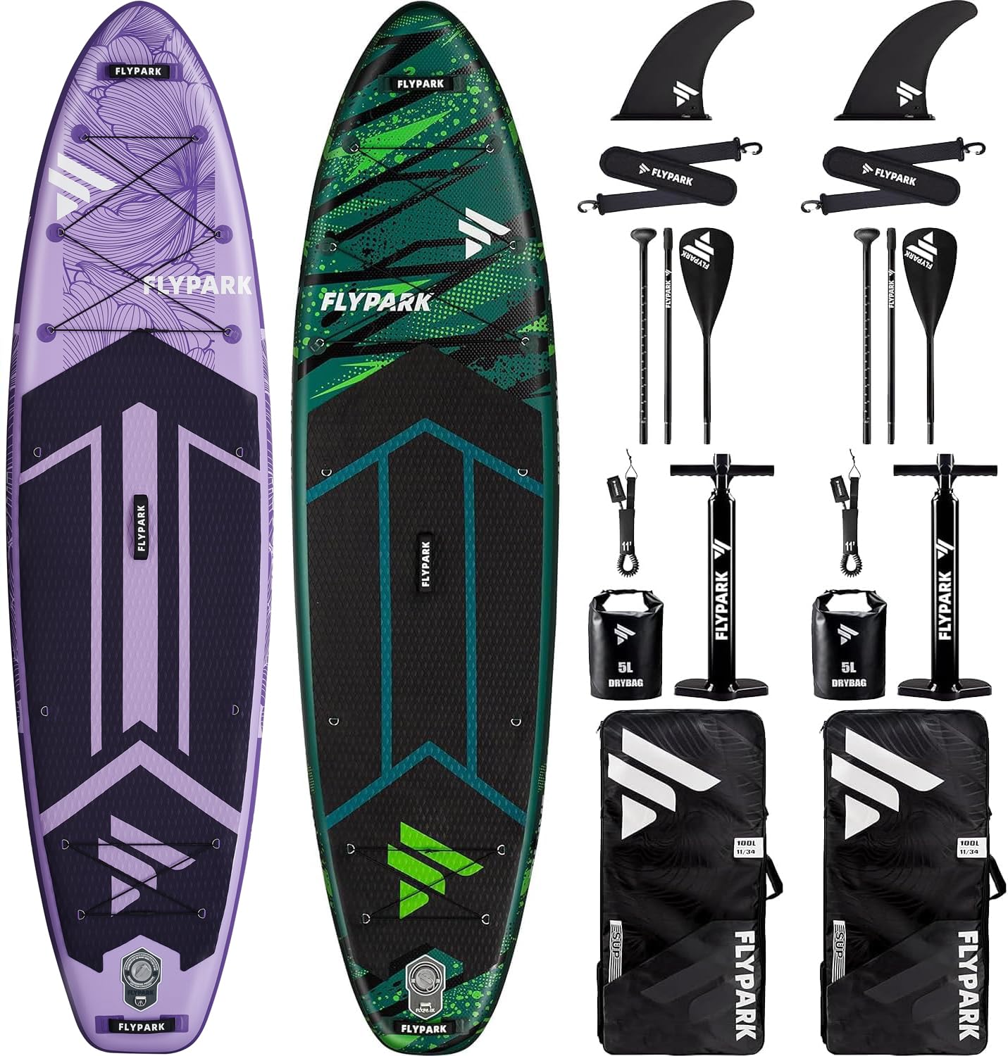 Amazon.com : Flypark Couple Bundles｜11'x34''x6'' Extra Wide Inflatable ...