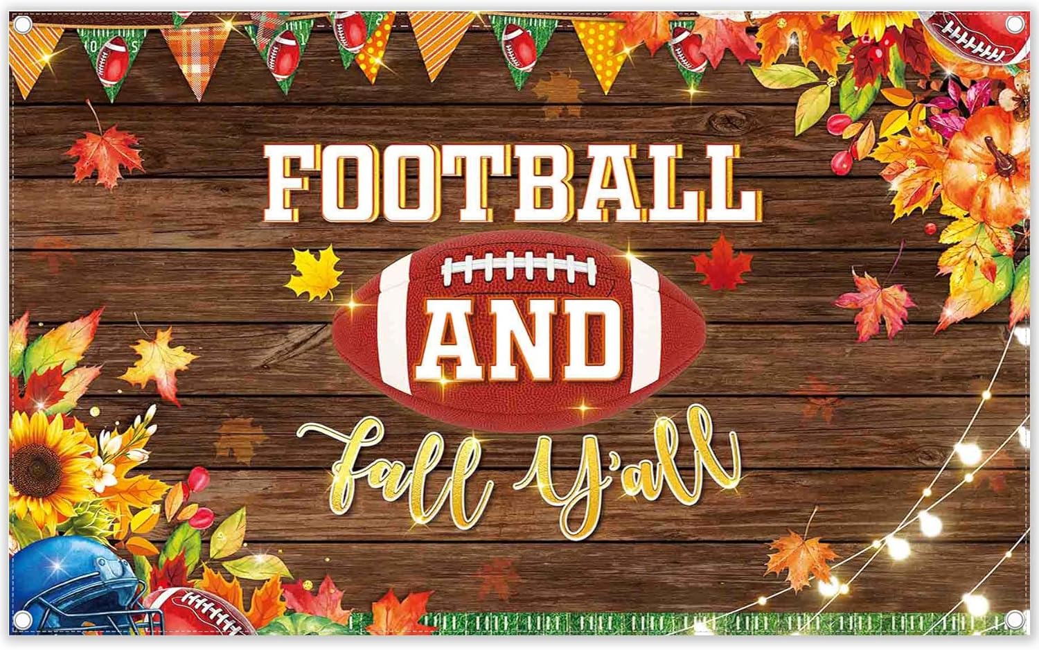 Amazon.com : Swepuck 72x43inch Fabric Football and Fall Y'all Backdrop ...