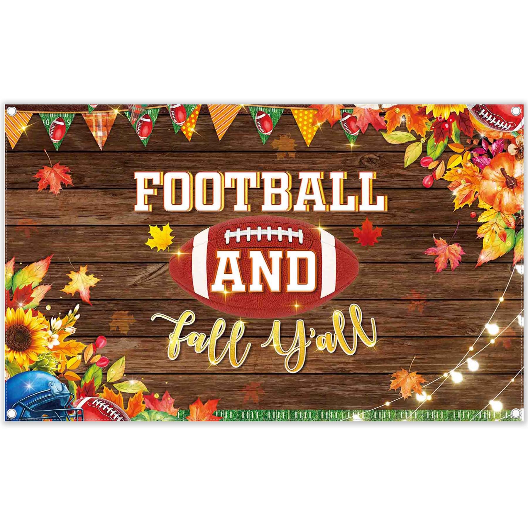 Amazon.com : Swepuck 72x43inch Fabric Football and Fall Y'all Backdrop ...