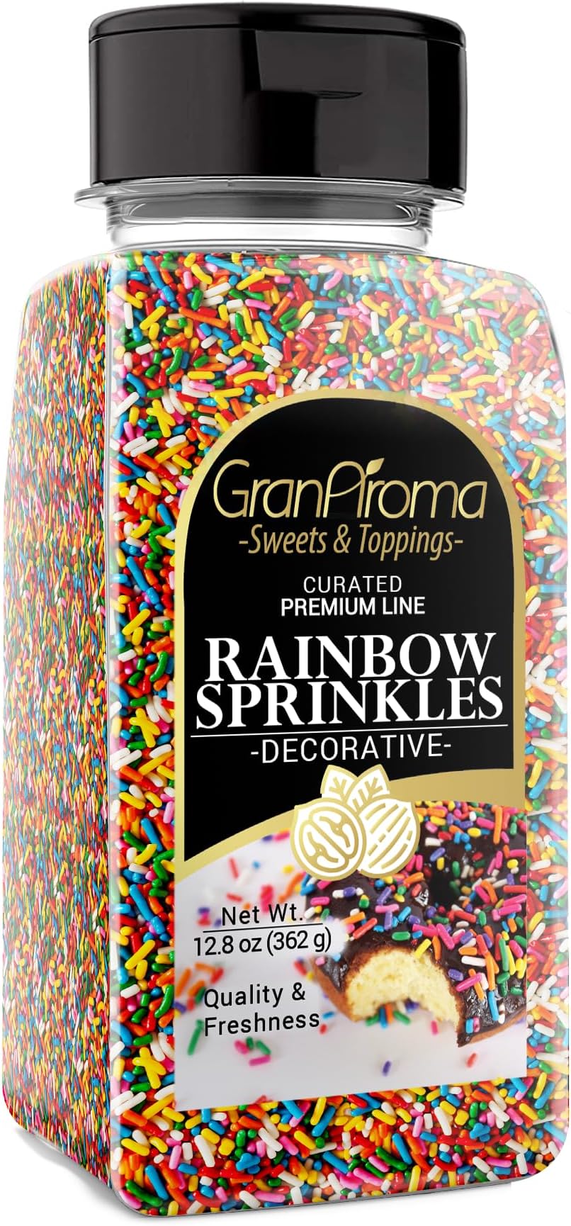 Amazon.com: GranAroma Rainbow Sprinkles, 12.8 oz, Decorative, Cakes ...