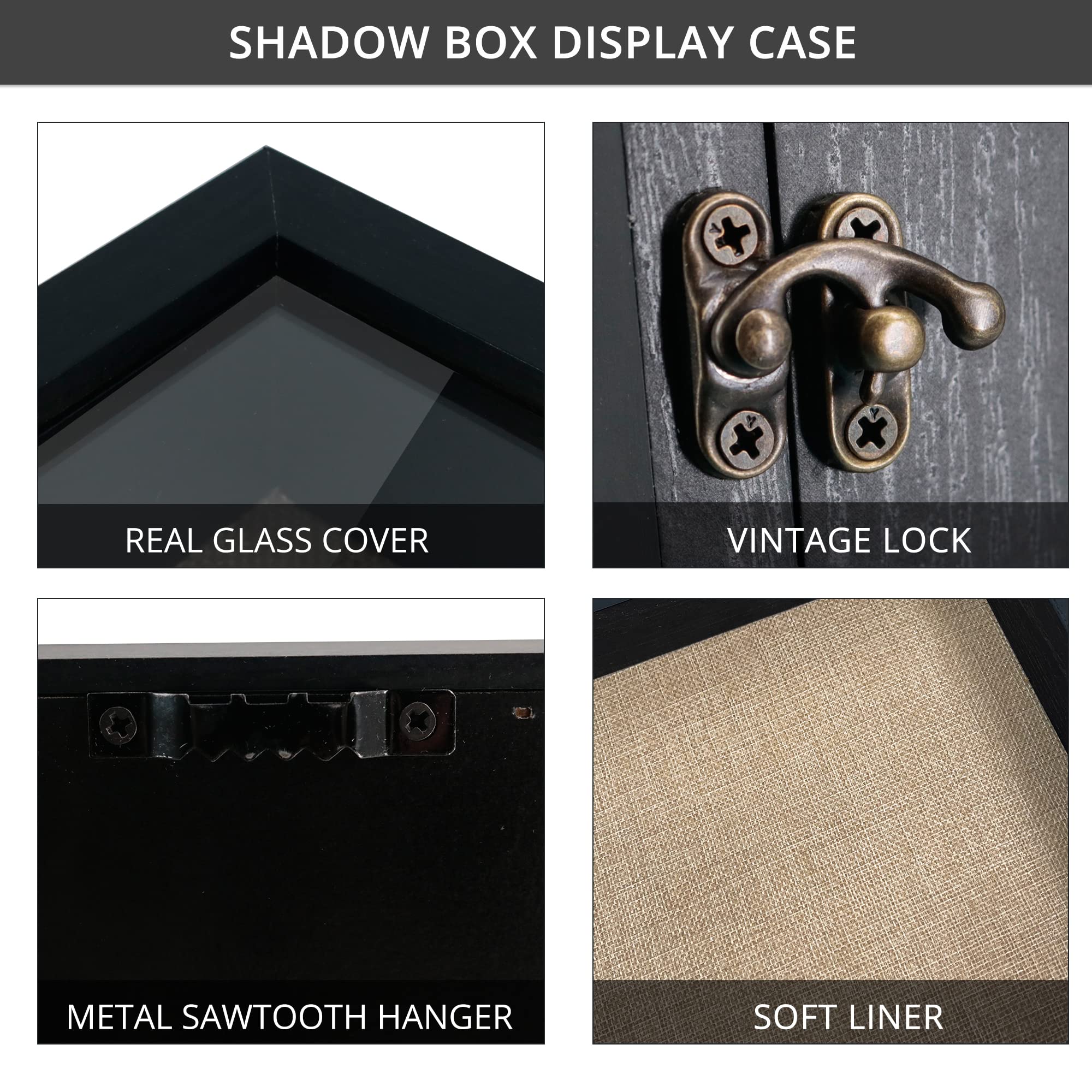 Snapklik.com : GraduationMall 8x8 Wood Shadow Box Frame Glass Door ...