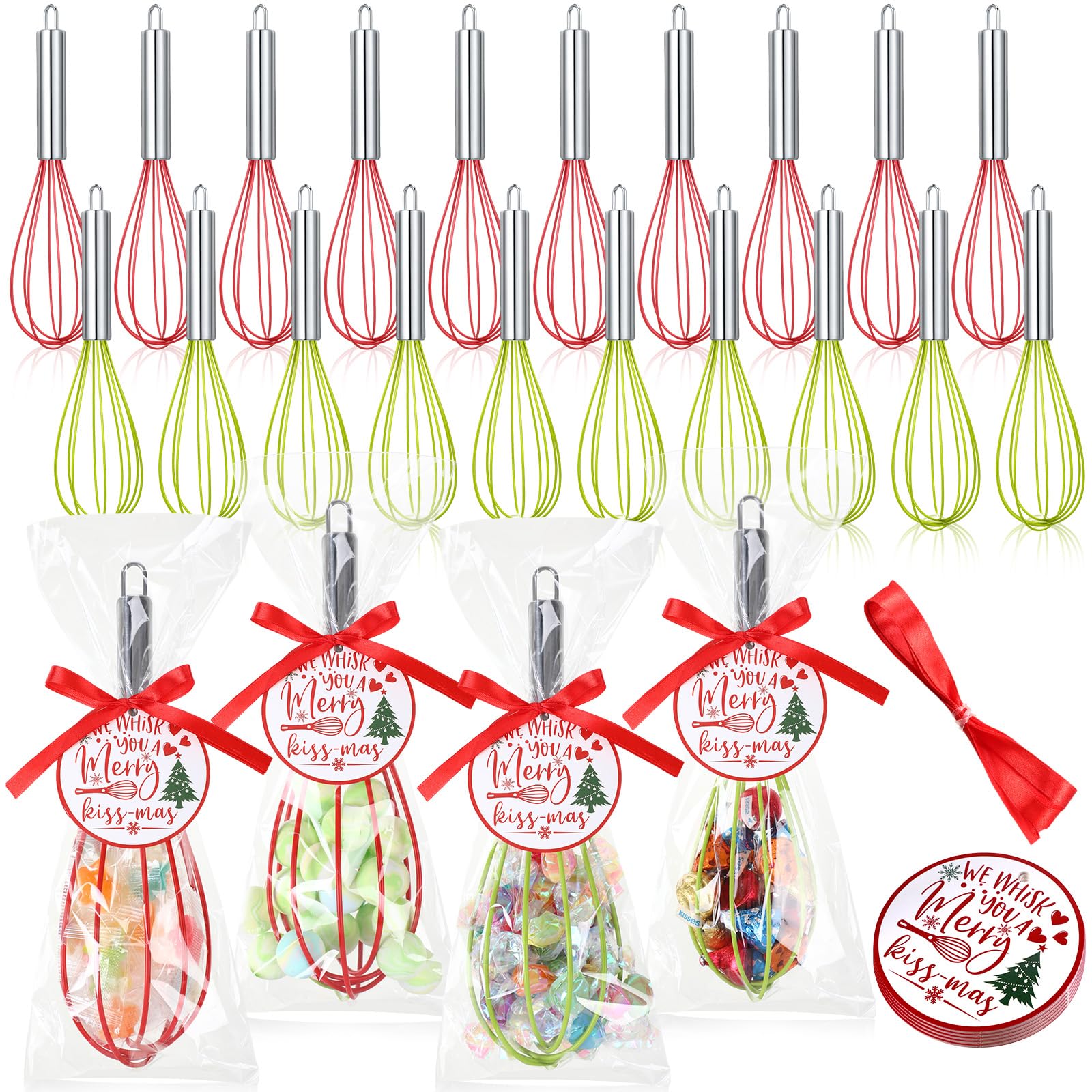 Amazon.com: FoldTier 24 Sets 12 Inch Christmas Whisks Gifts DIY ...