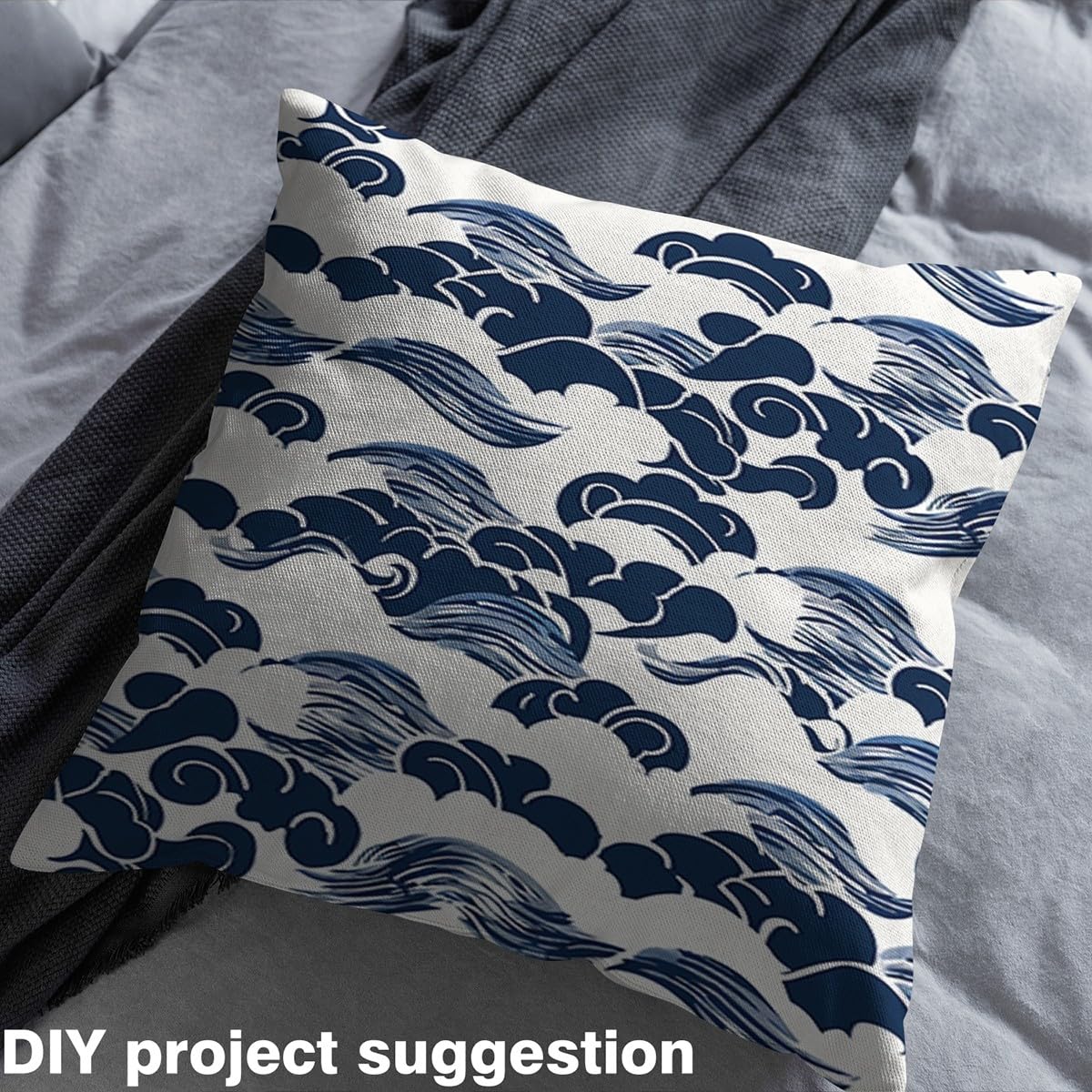 Snapklik.com : Ocean Wave Fabric By The Yard, Japanese Marine Wave ...