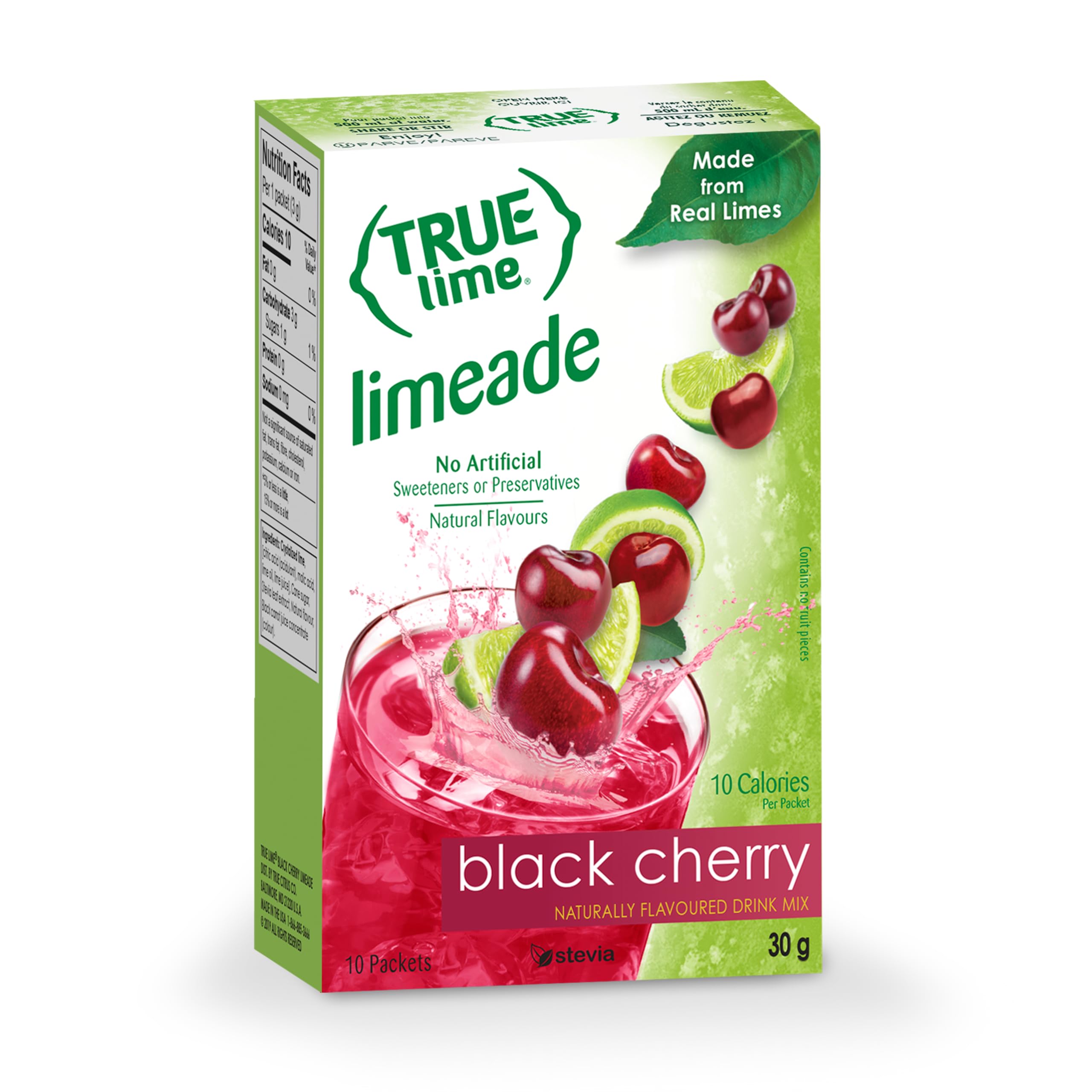Amazon.com : TRUE LIME Black Cherry Limeade Drink Mix (10 Packets ...