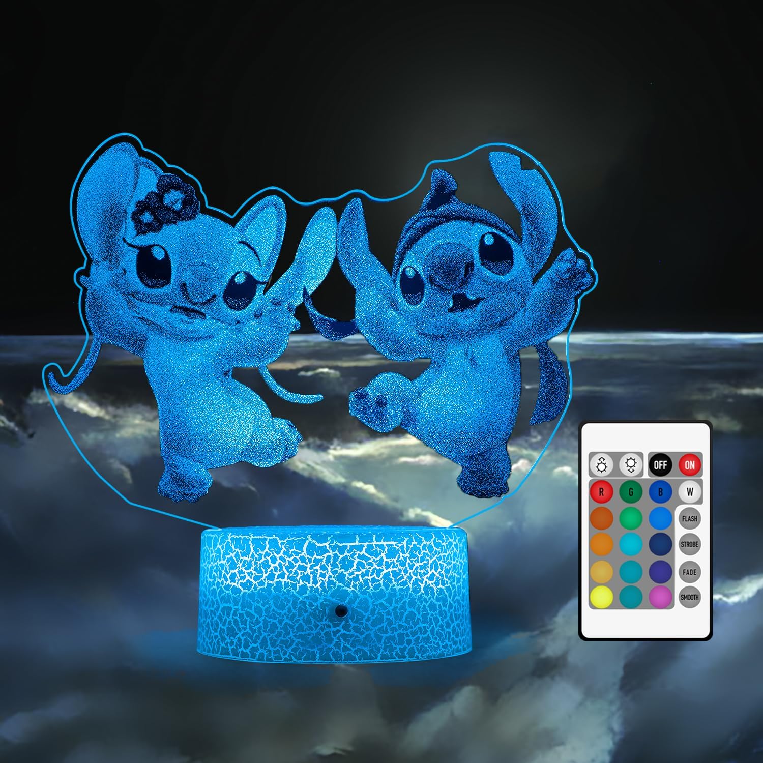 Amazon.com: HONRG Stitch Gifts Stitch Night Light Stitch Lamp 16 Colors ...