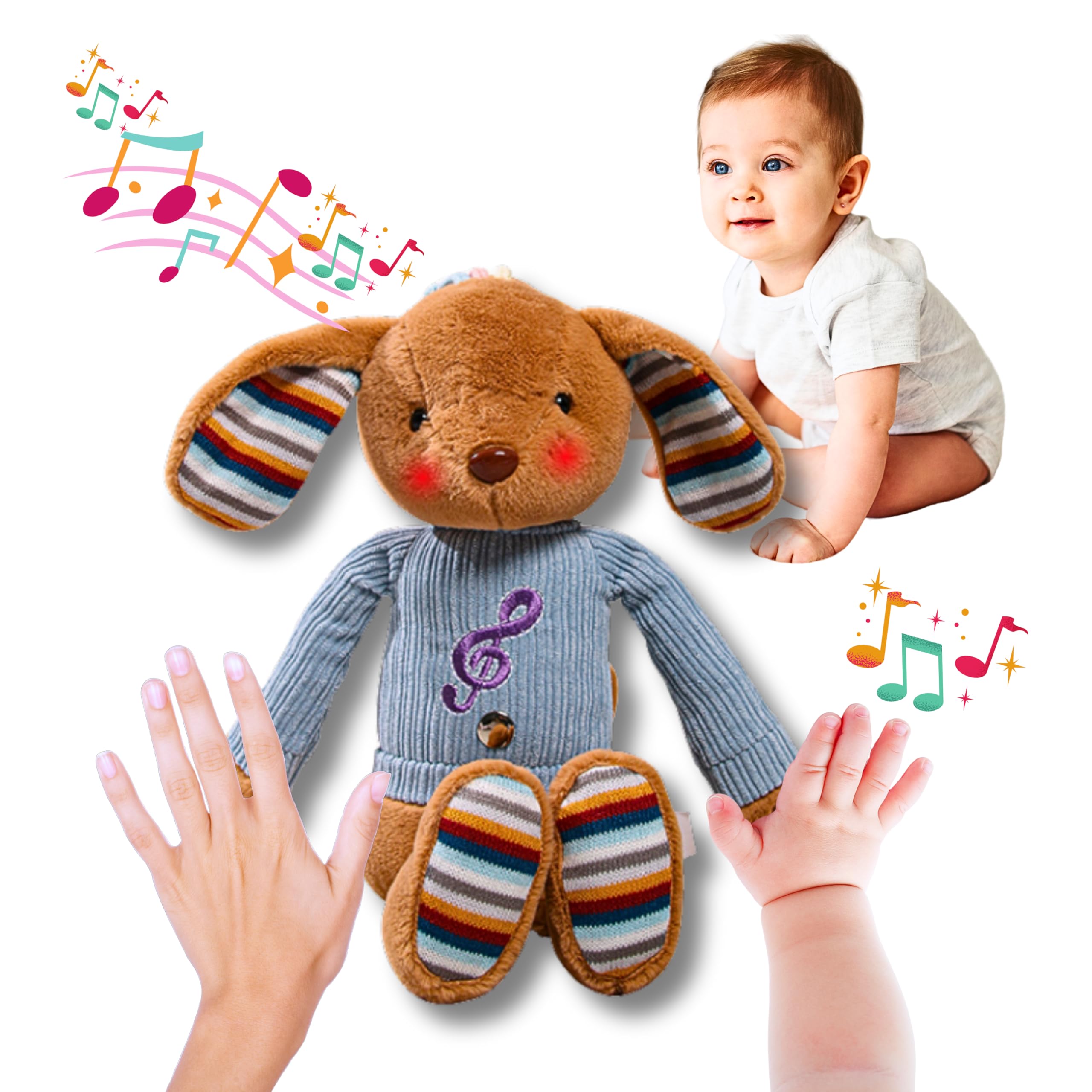 Amazon.com: Lumio Musical Stuffed Animal Plush Toy with Lights & Sounds ...