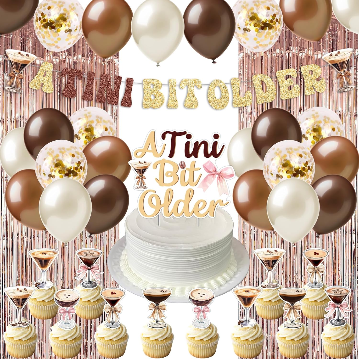 Amazon.com: A Tini Bit Older Birthday Decorations, Glitter A Tiny Bit ...