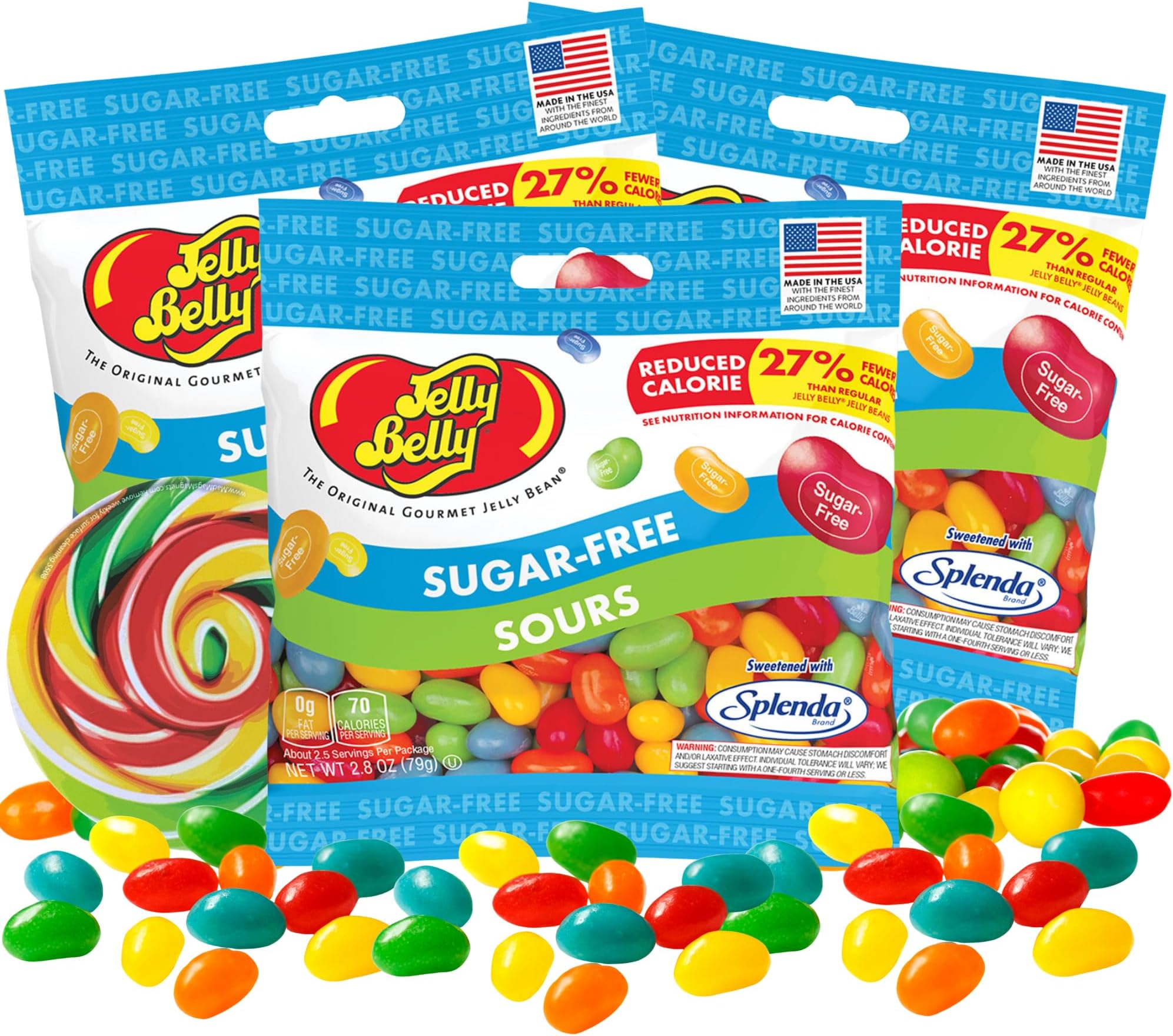 Amazon.com: Needzo Sugar Free Sour Jelly Beans, Sugar-Free Chewy ...
