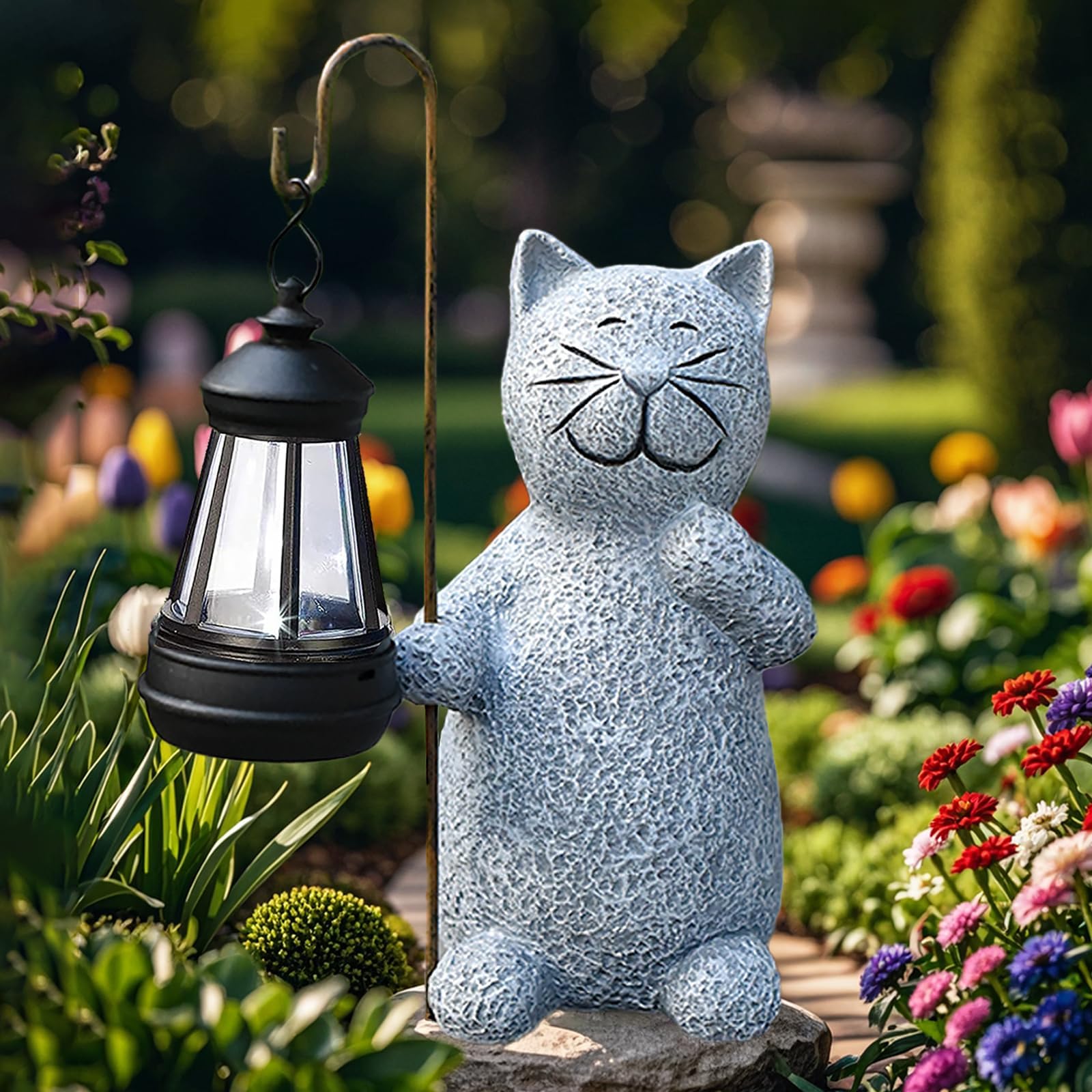 Amazon.com: Qeeman Solar Garden Decor Statues Figurine: Garden Art for ...