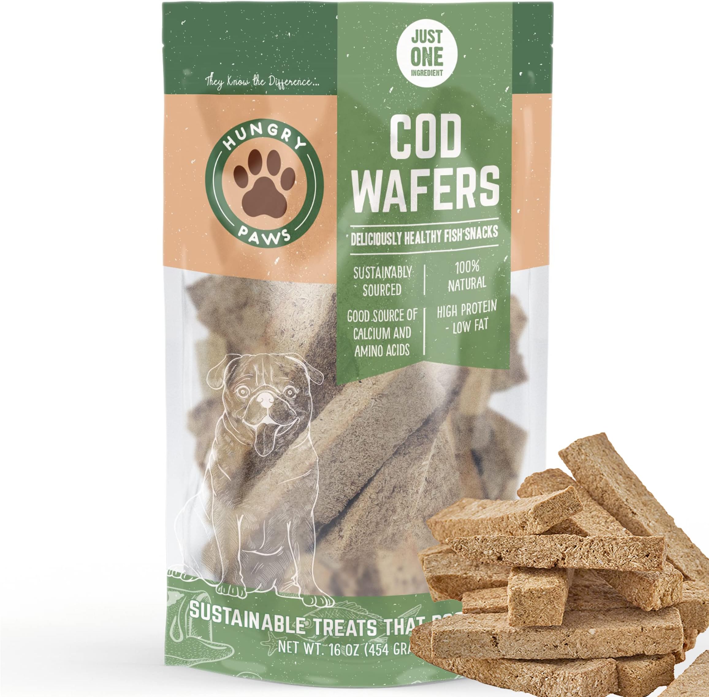 Amazon.com : Hungry Paws Cod Fish Wafer Dog Training Treats - The ...