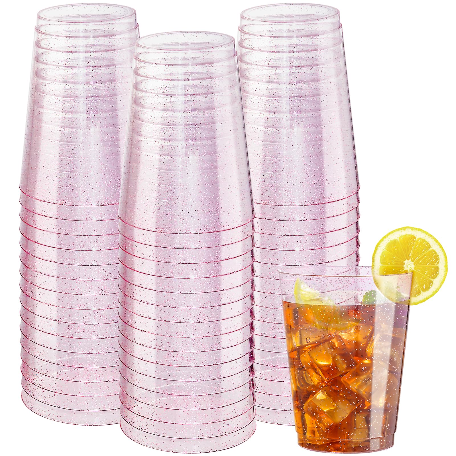Amazon.com: DaYammi 100 Pack 10oz Pink Plastic Cups, Premium Disposable ...