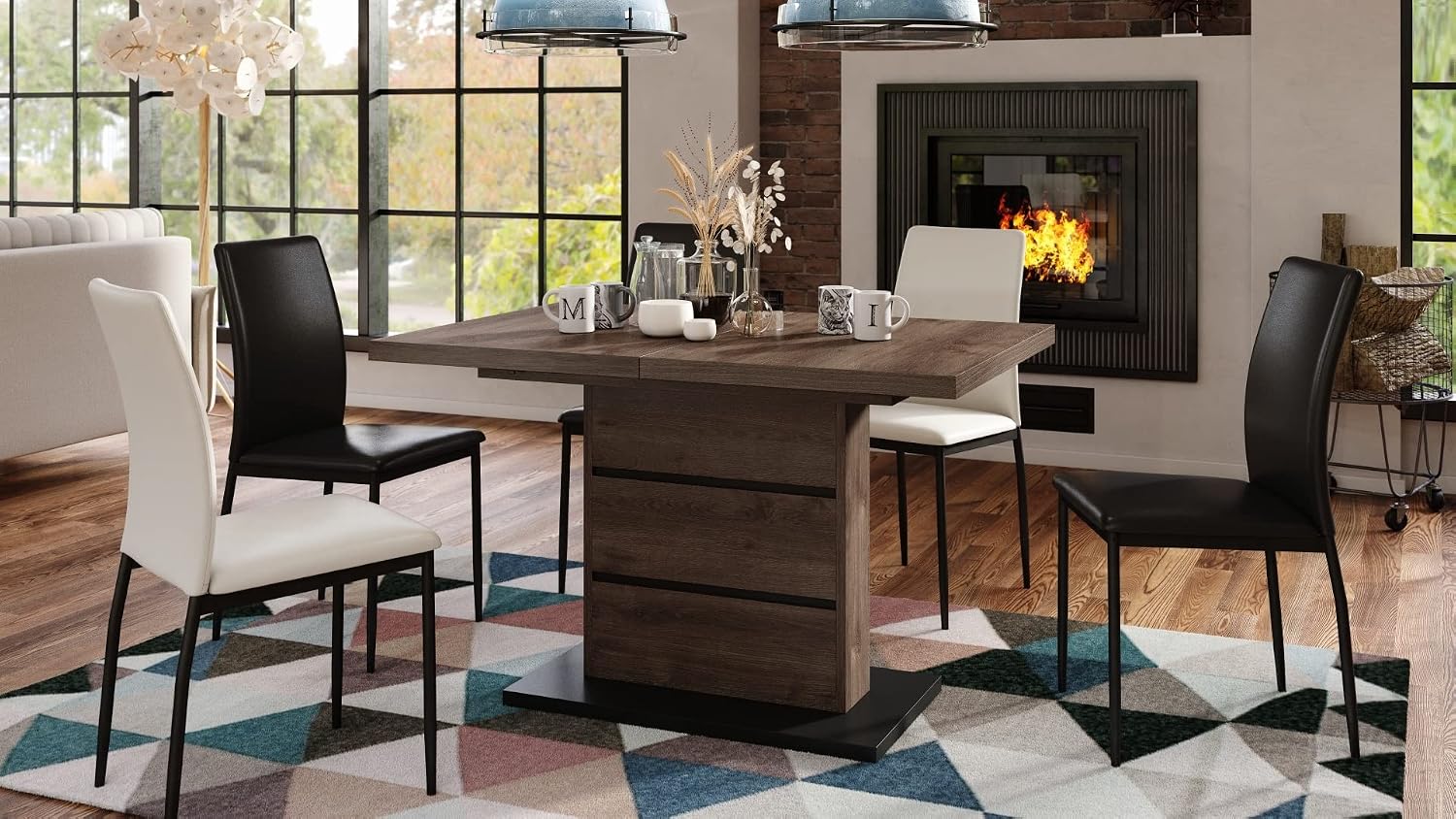 Mazzoni Design Esstisch Tisch Piano ausziehbar 120 bis 200 cm, Farbe ...