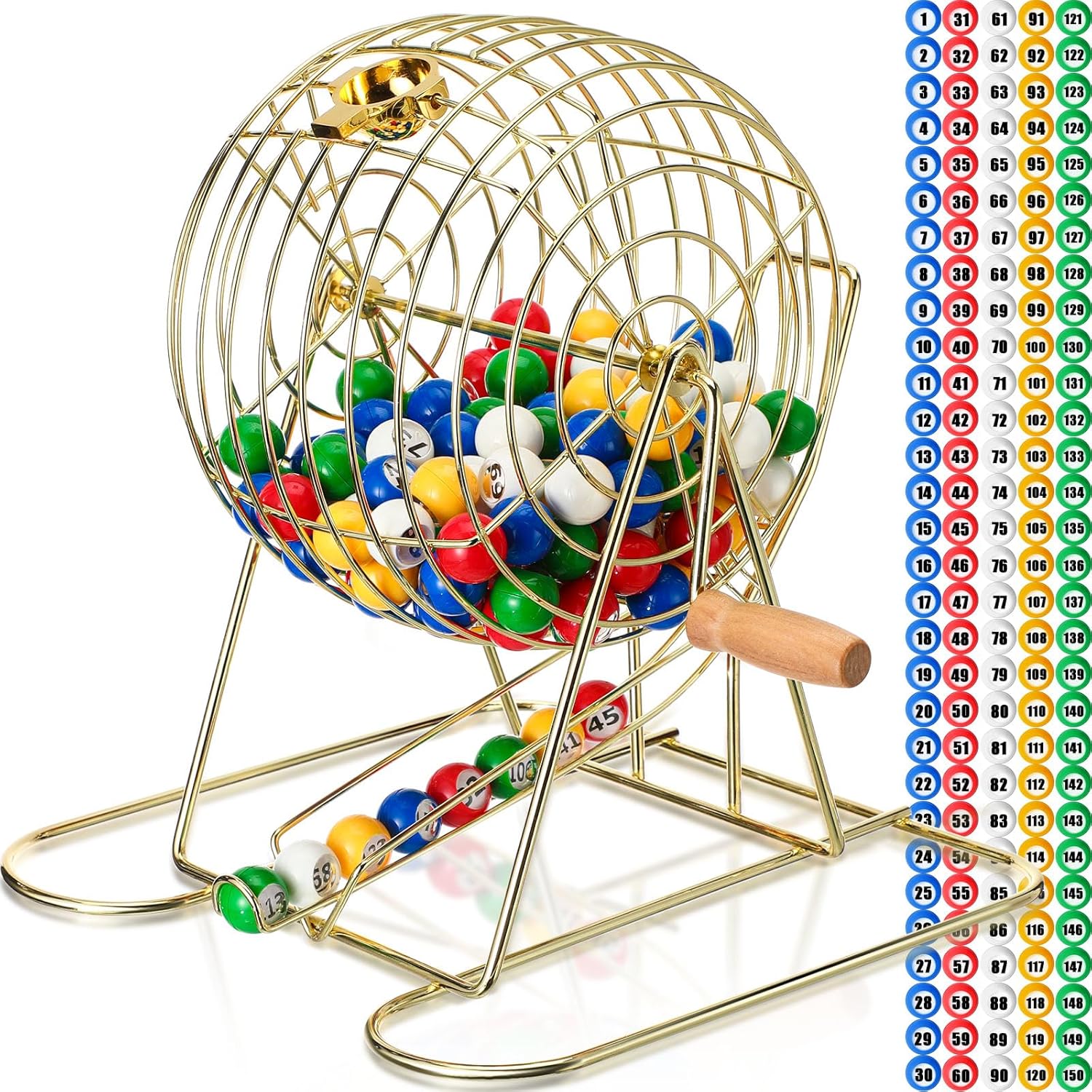 Amazon.com: Poen 151 Pcs Bingo Set Include 11 Inch Bingo Cage and 1-150 ...