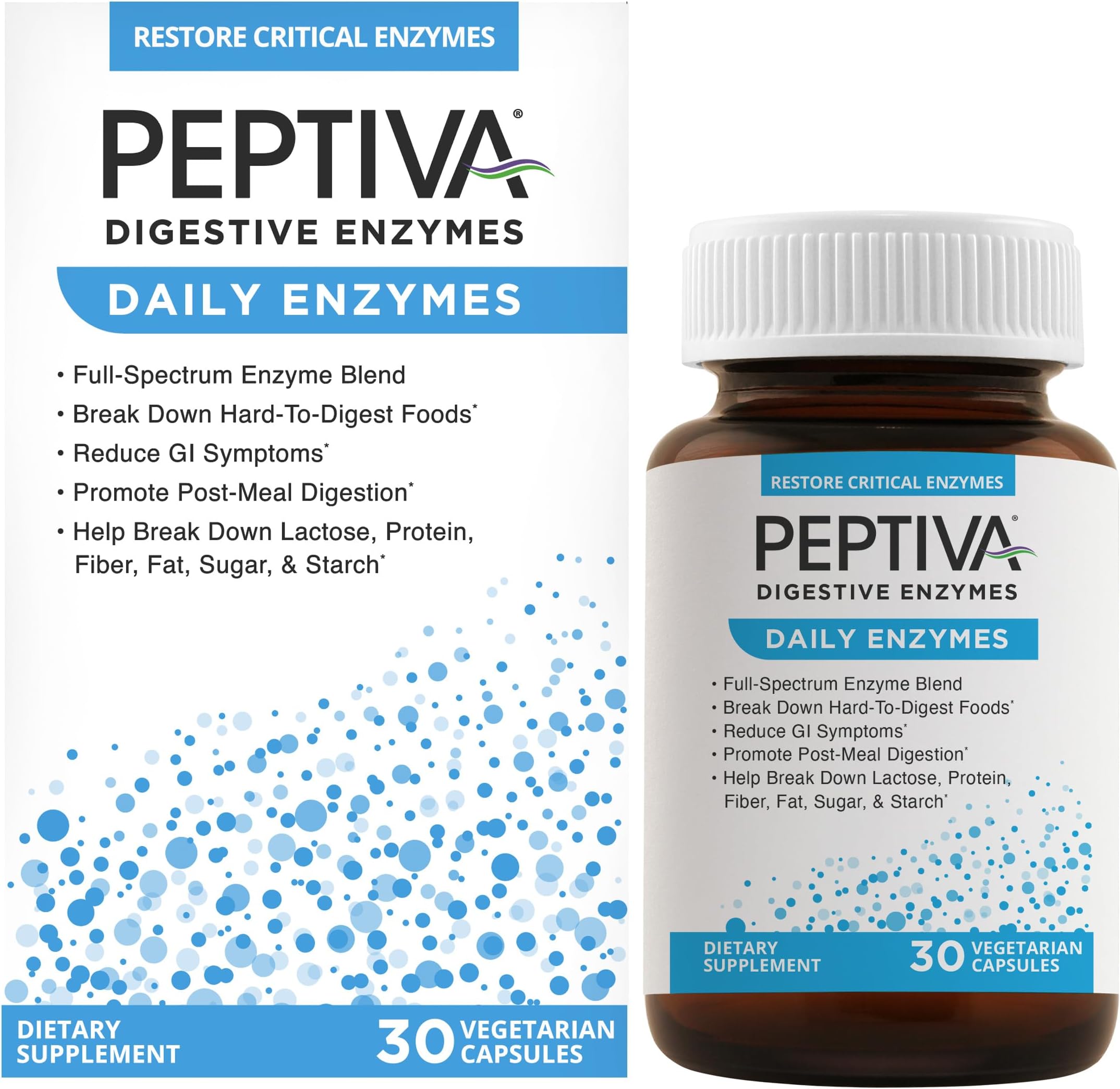 Amazon.com: Peptiva Daily Digestive Enzymes, Full-Spectrum, Daily ...
