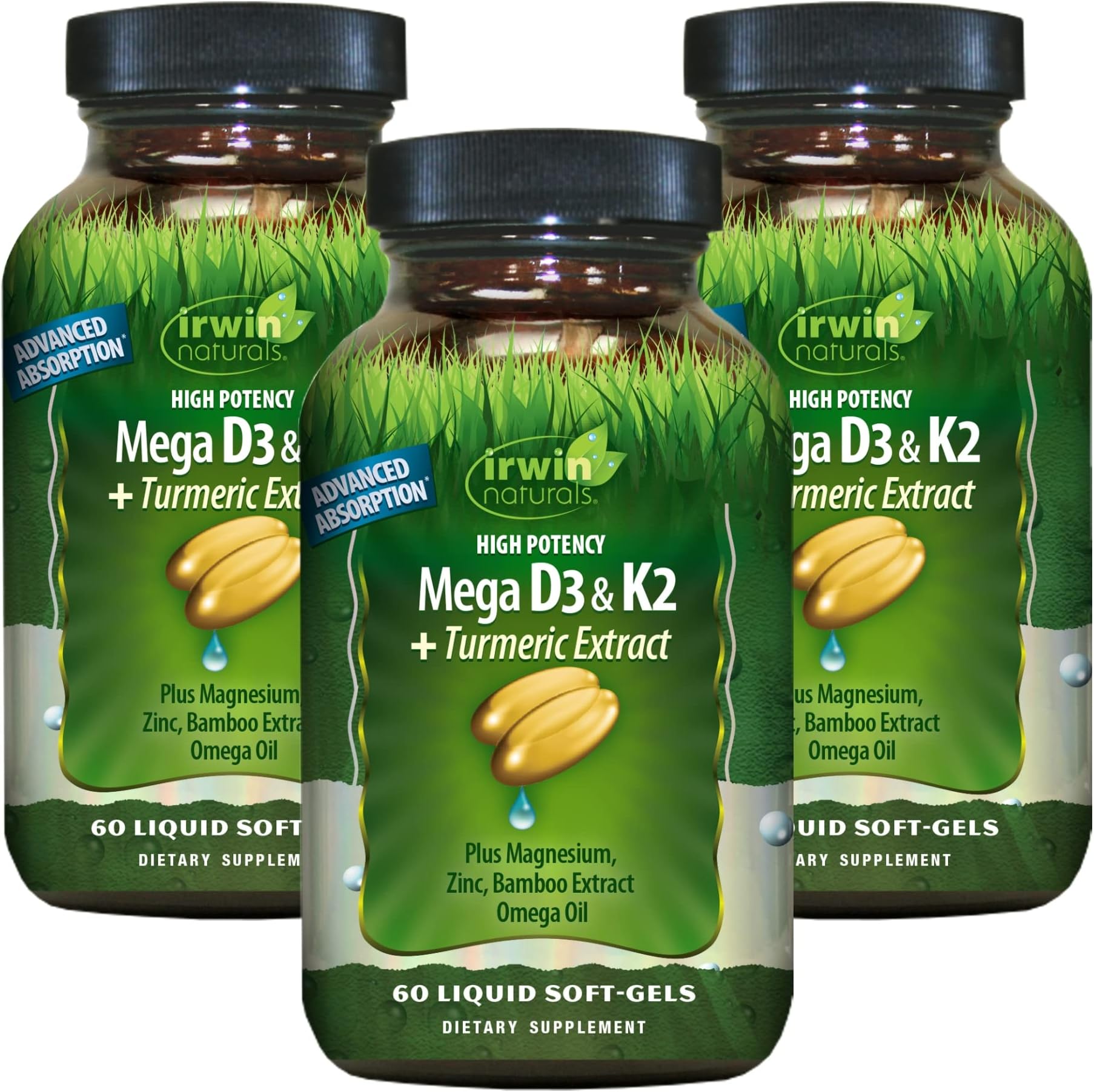 Amazon.com: Irwin Naturals High Potency Mega D3 & K2 + Turmeric Extract ...