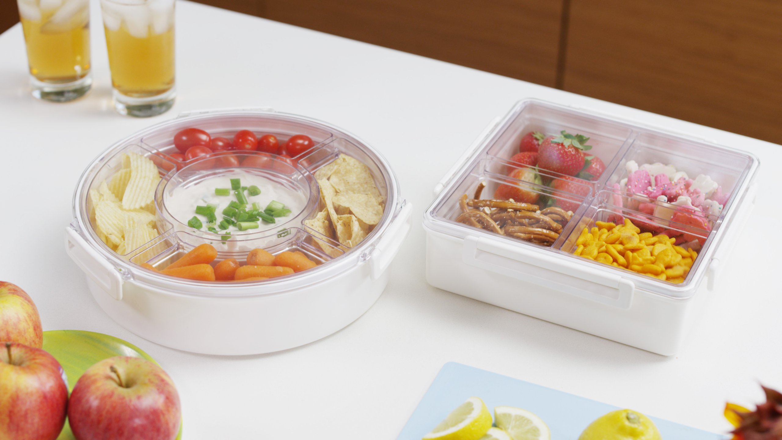 Lustroware Gourmet Palette Square Party Food Container, White