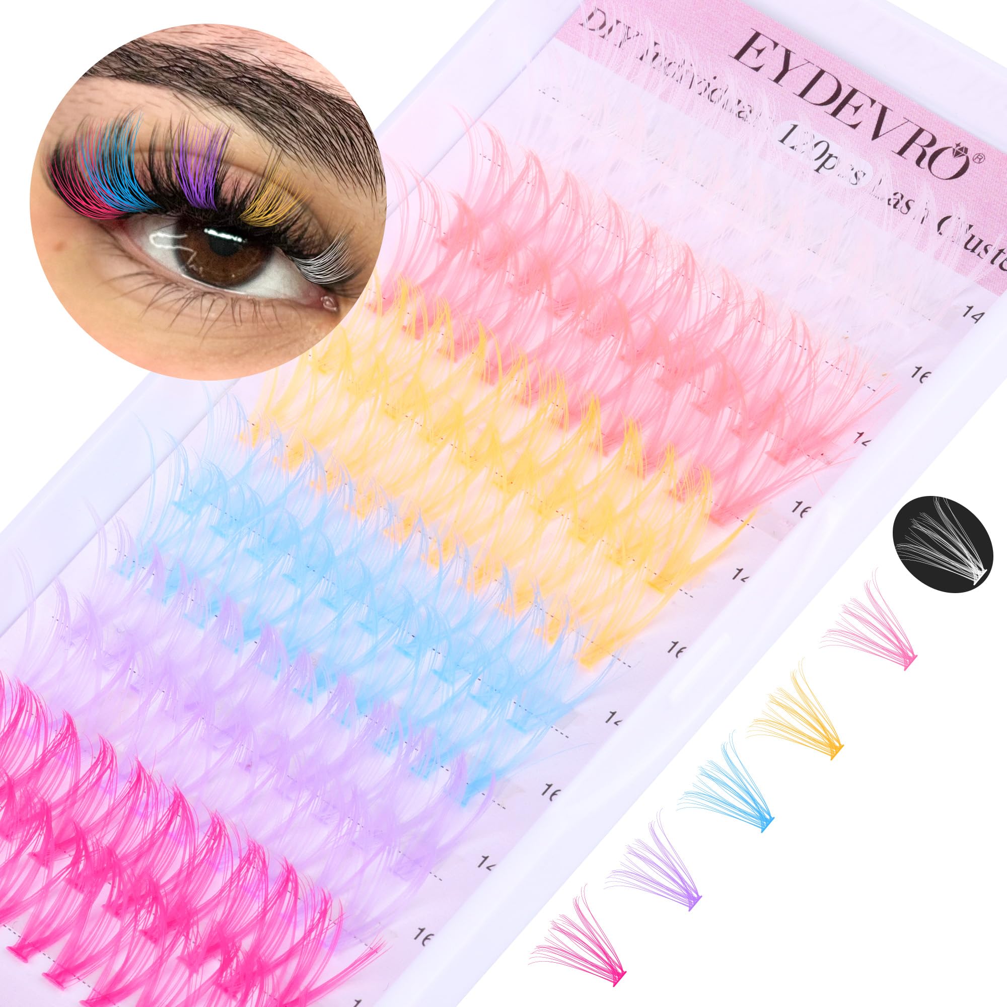 Amazon.com: Colored Lashes D Curl Colored Lash Extensions 14/16mm Mixed ...