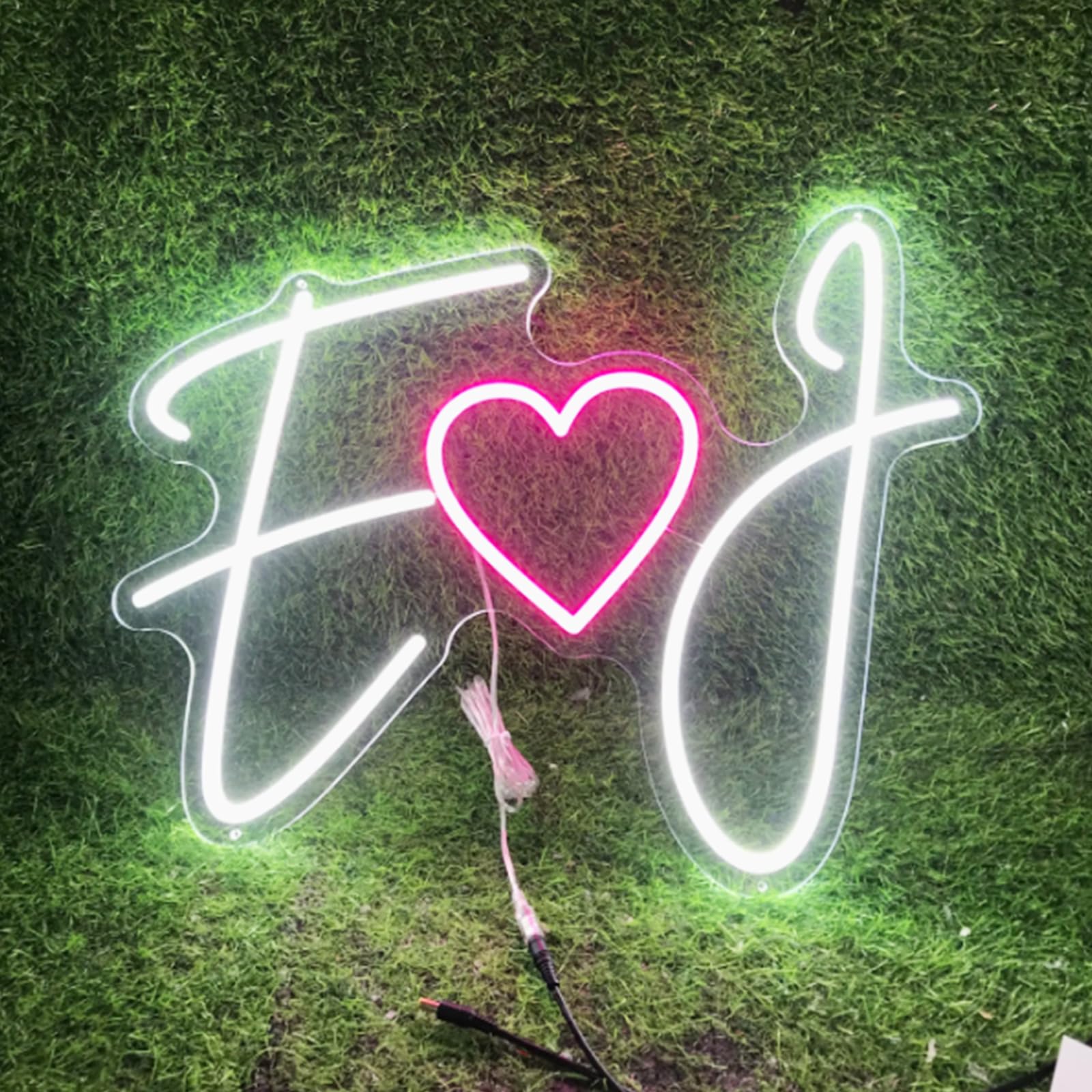 Amazon.com : Custom LED Sign for Bedroom Personlized Wedding Initials ...