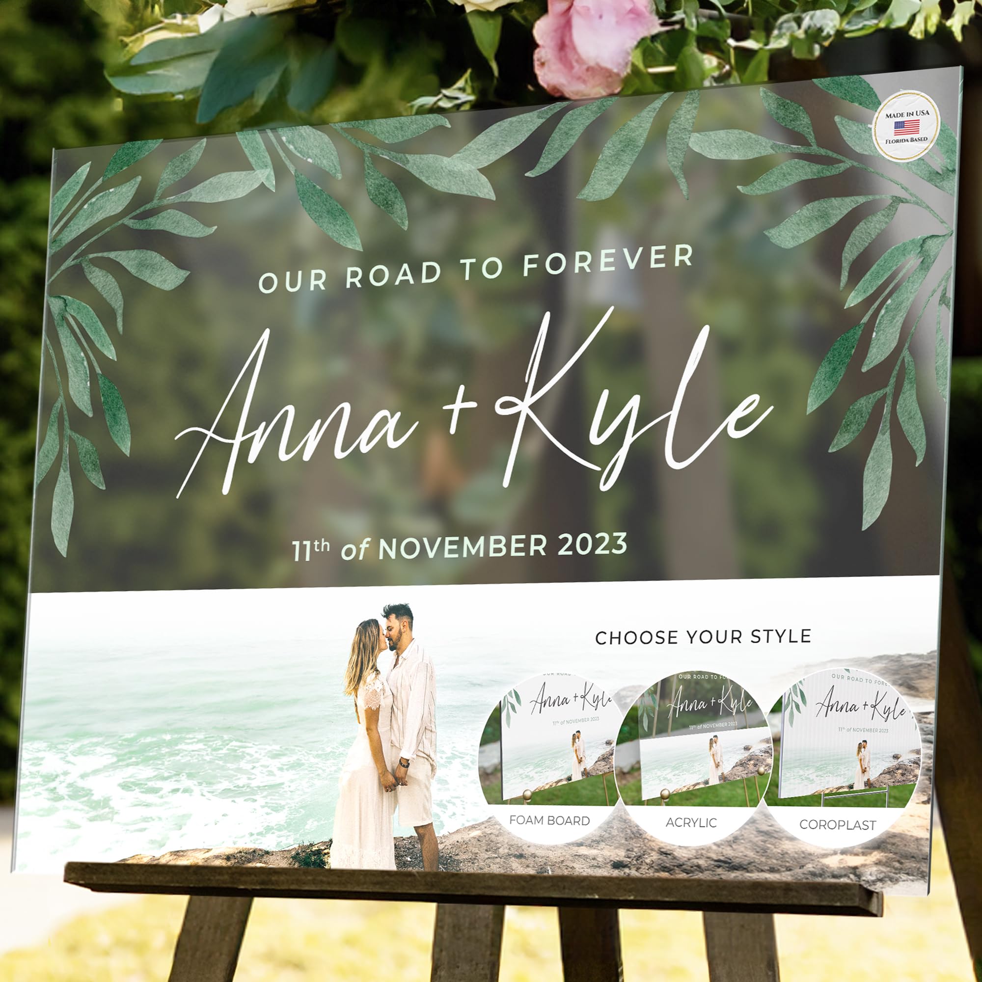 Amazon.com : 24x18" Personalized Wedding Welcome Sign with Photo and ...